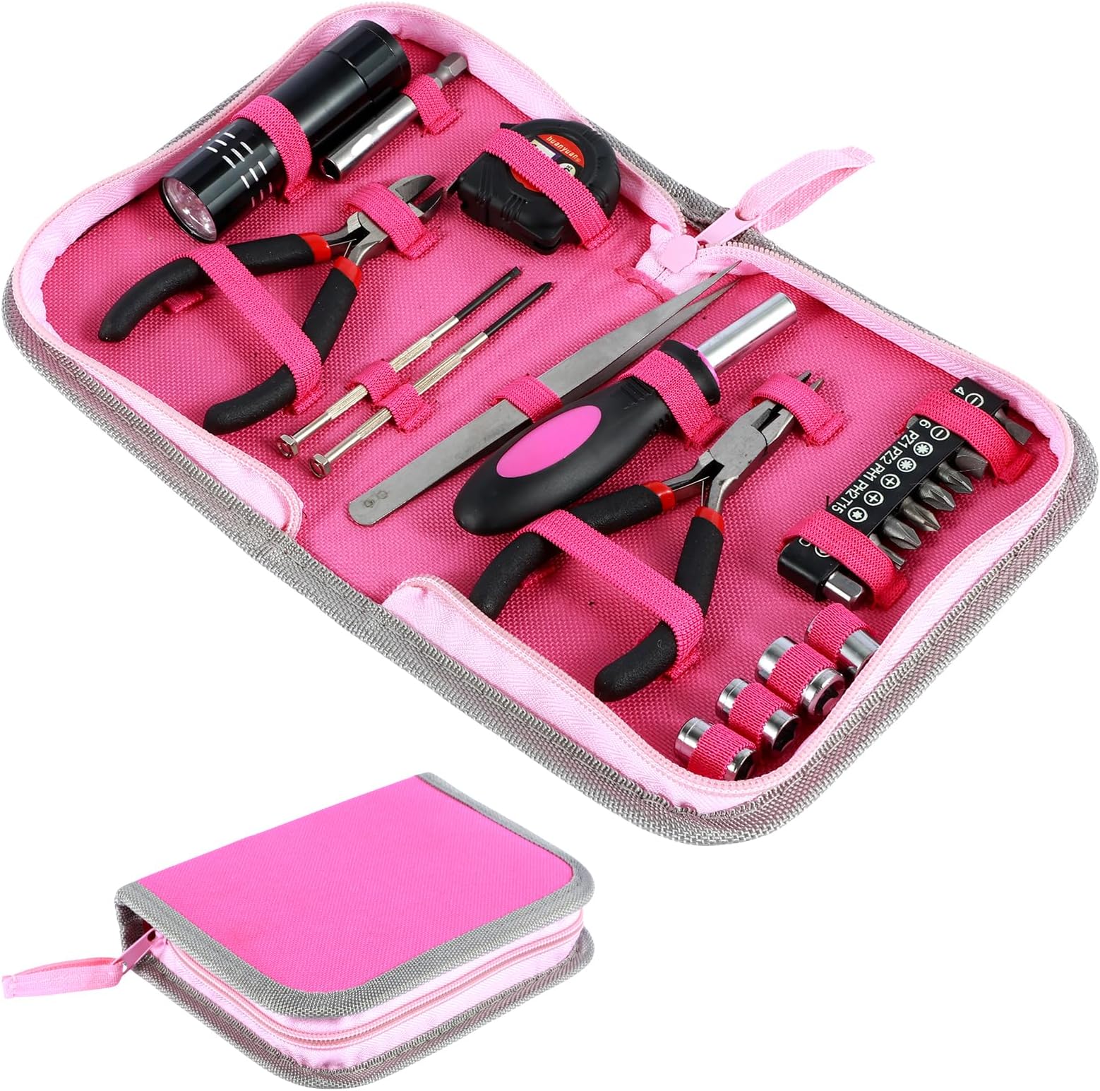 23Pcs Pink Tool Set for Women, Home Repairing Tools Kit Women ...
