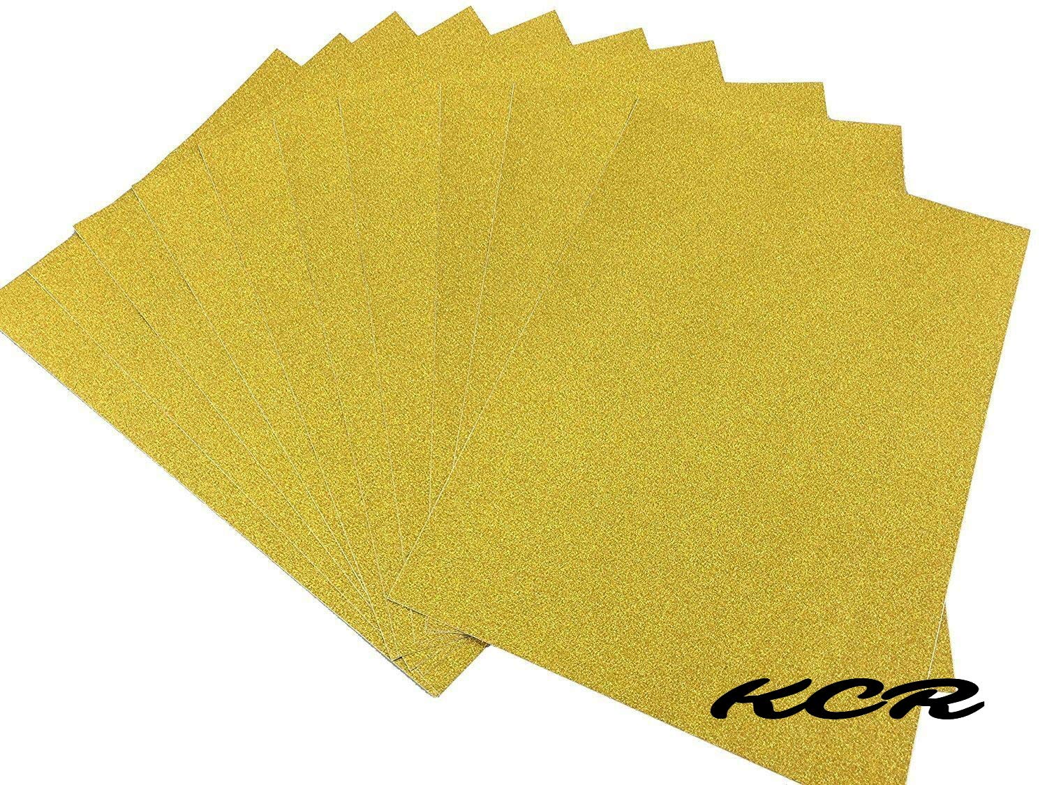 Buy KCR Gold Color A4 Size Eva Foam Glitter Sheets for Art (Set of 10 ...