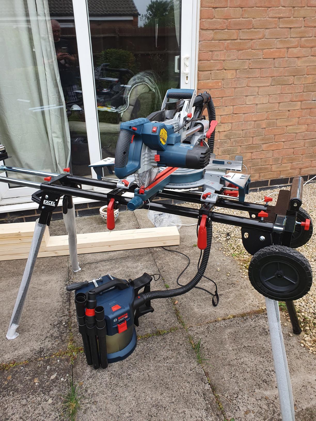 Excel Mitre Saw Stand Folding & Adjustable Legs with Wheels : Amazon.co ...