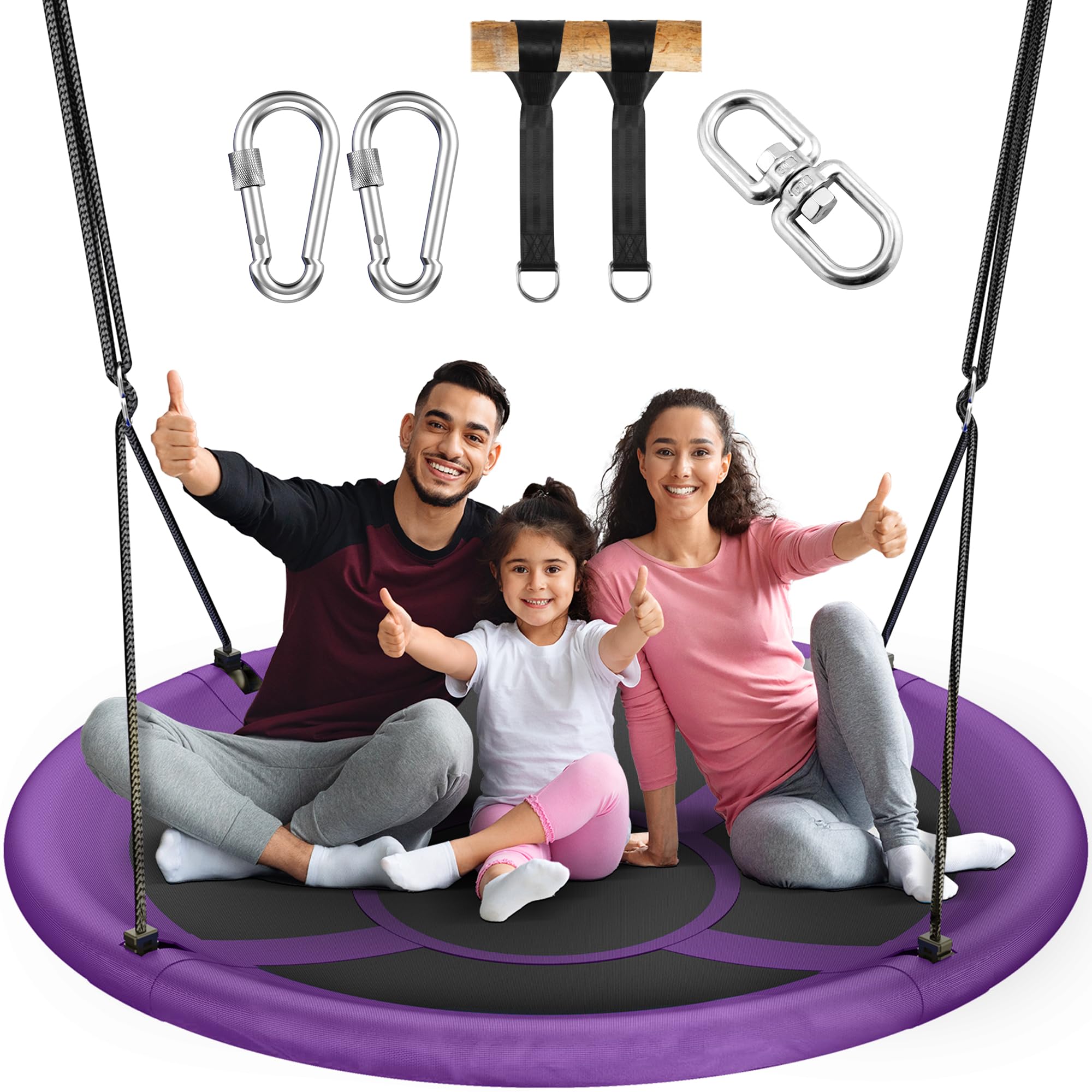 Amazon.com: Everyfun 43" Saucer Tree Swing for Kids Adult, 700lbs ...