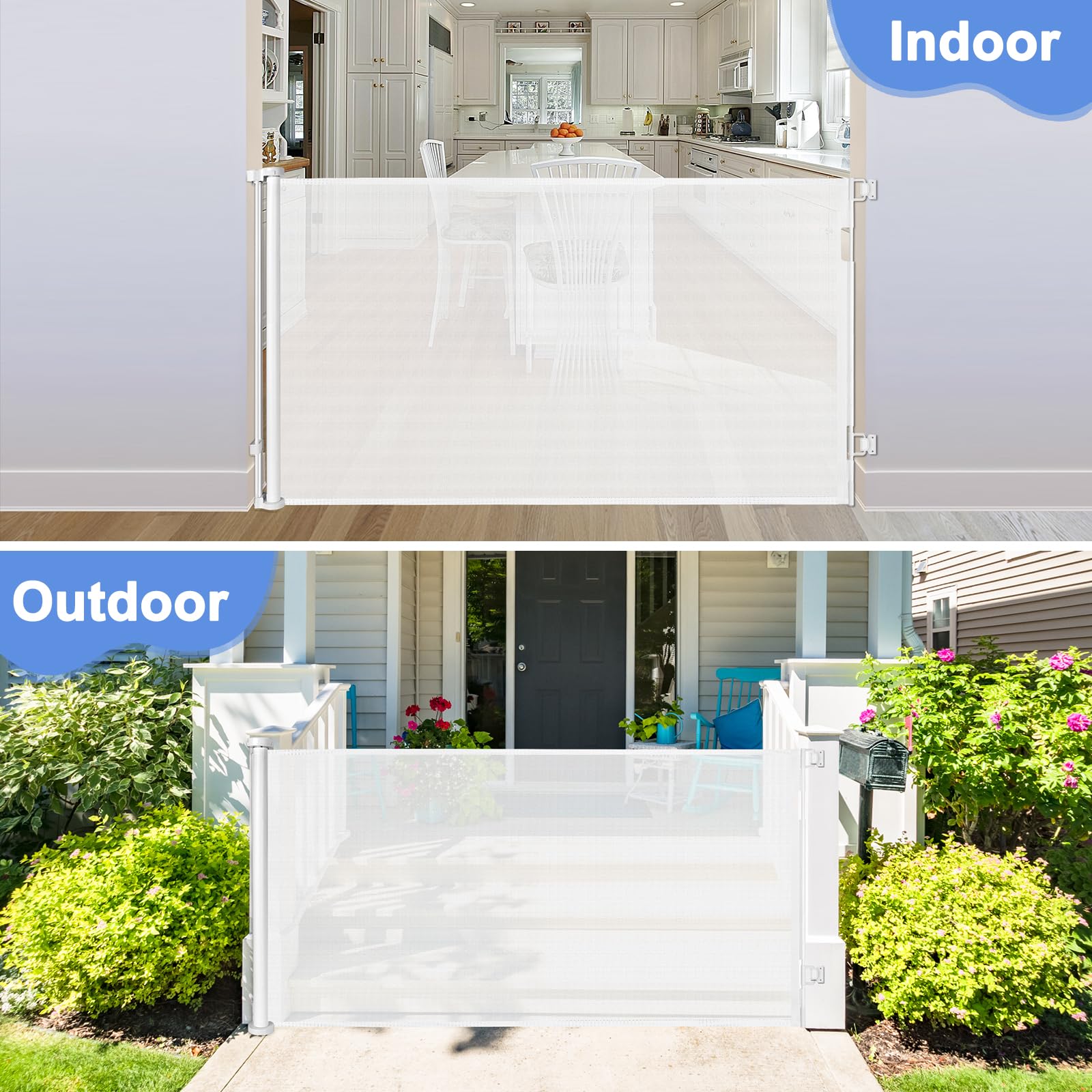 Snapklik.com : Extra Tall Retractable Baby & Dog Gates