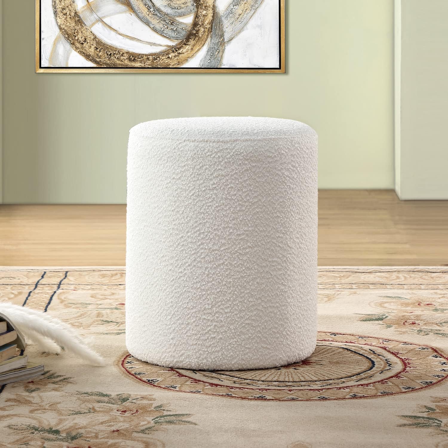 Amazon.com: O2B Modern Round Ottoman with Soft Padded Seat ...