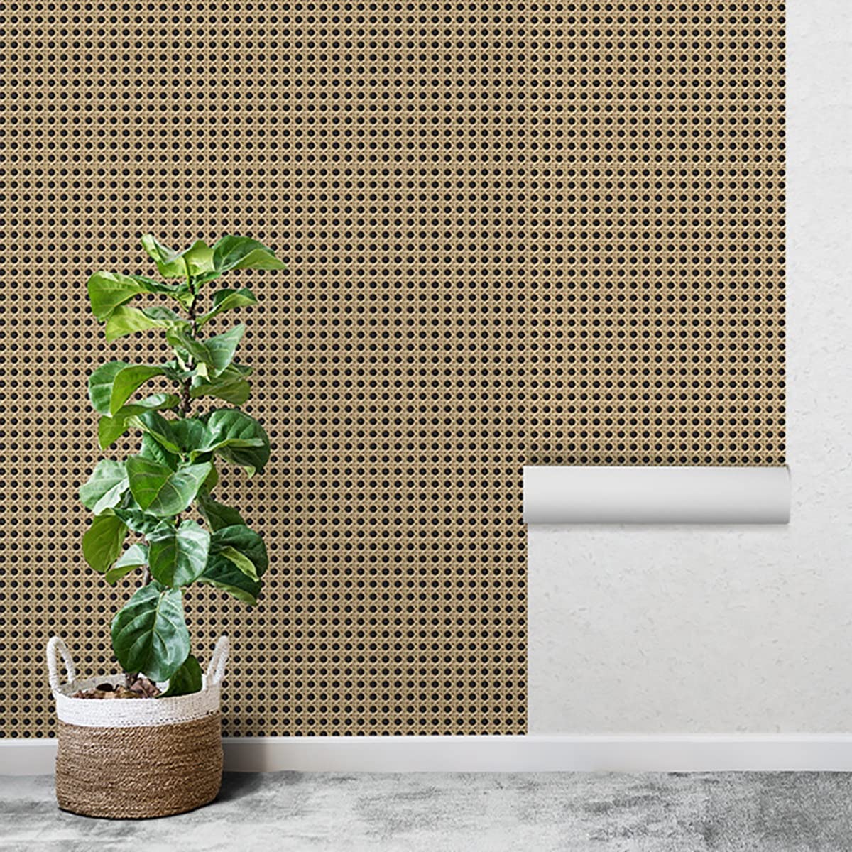 DUTIL Rattan Wallpaper,Peel and Stick Wallpaper Removable Wall Paper ...