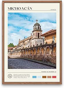 Amazon.com: StudioUBILA Michoacán Wall Art Poster, Decorative Cityscape ...