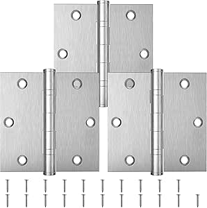 KOLET Ball Bearing Door Hinges, 3.5 x 3.5 Inches Door Hinges, Square Corner Heavy Duty Hinges ...