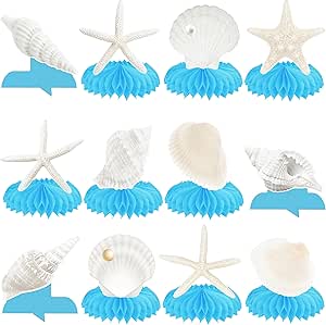 Amazon.com: 12pcs Beach Seashell Party Honeycomb Centerpieces Ocean ...
