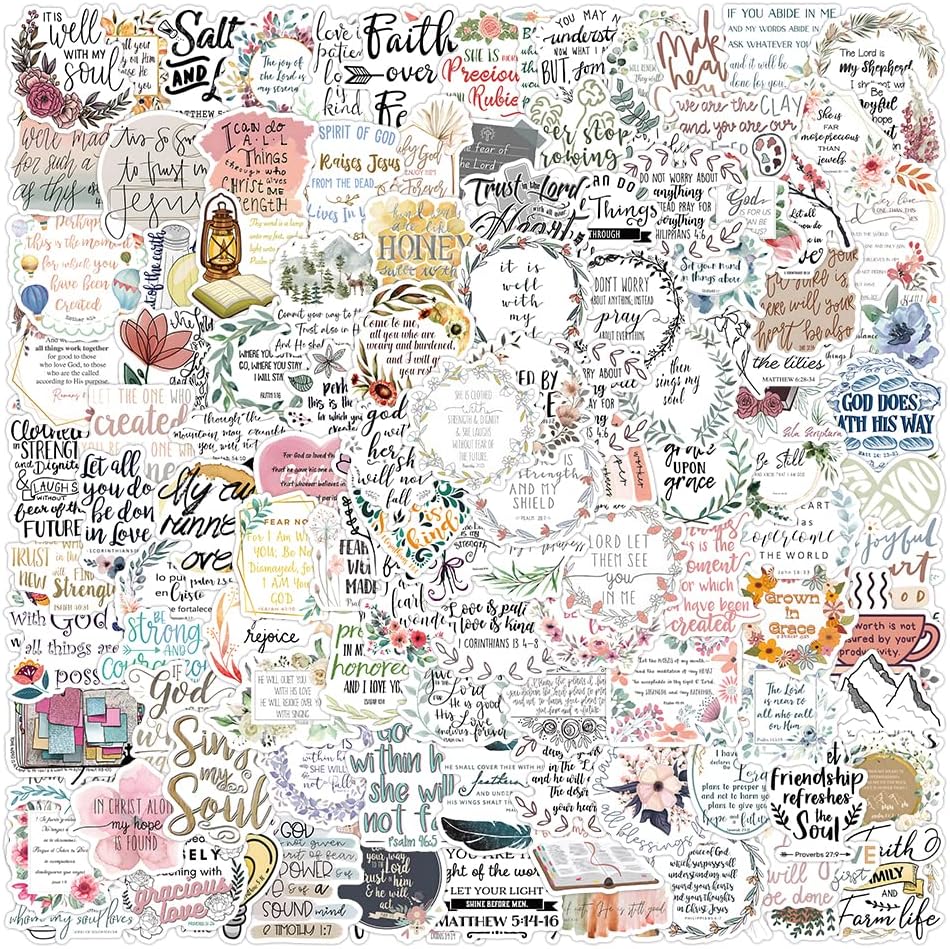 Amazon.com: 200 PCS Bible Verse Stickers,Bible Journaling Supplies ...