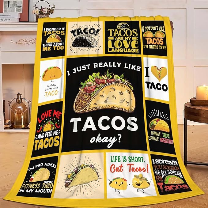 Amazon.com: Taco Throw Blanket Food Burrito Tacos Stuff Gifts for Kids ...