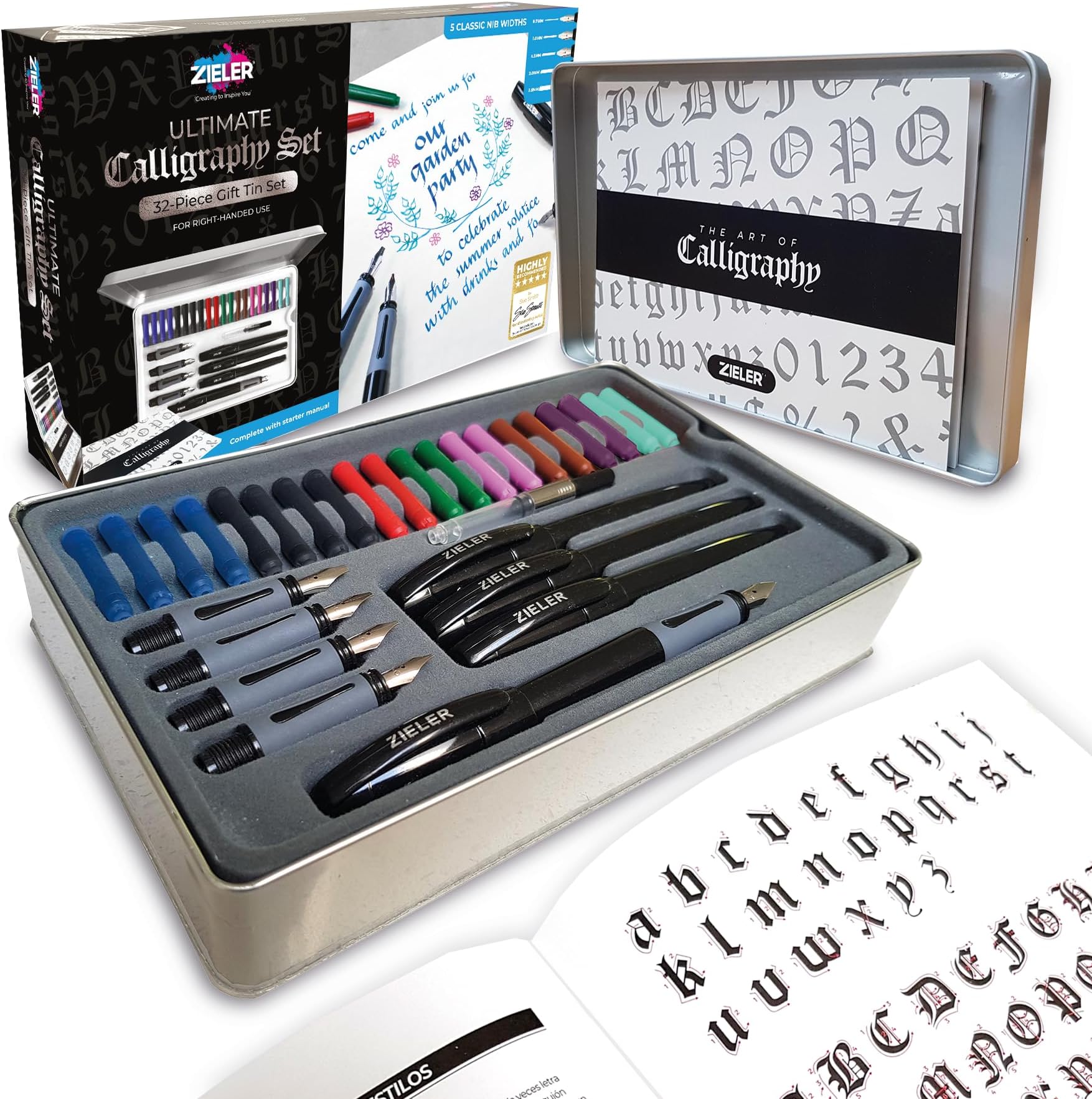 Artworx Calligraphy Pen Set - With Guide Book and Practice Paper ...
