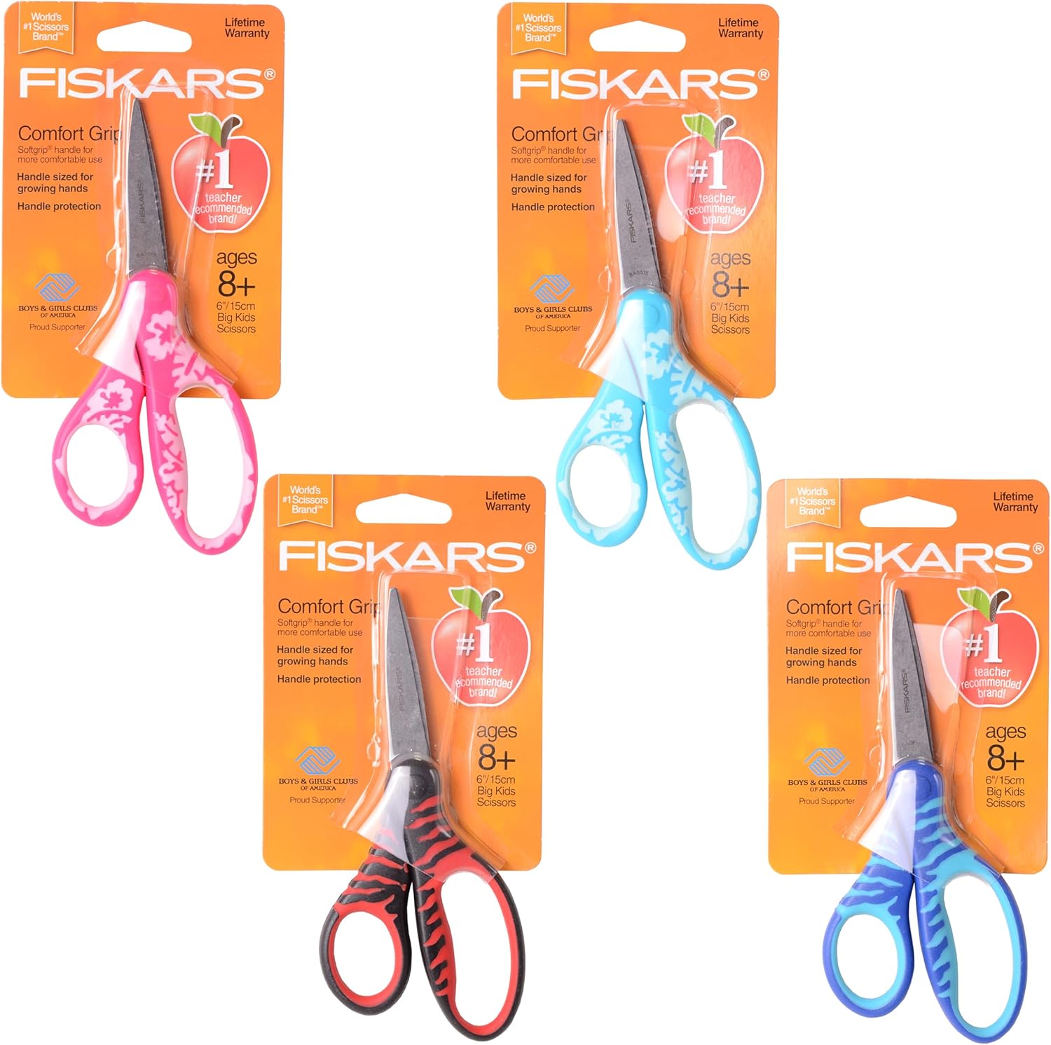 Amazon.com : Fiskars 194640-1002 Softgrip Big Kids Scissors, 6 Inch ...
