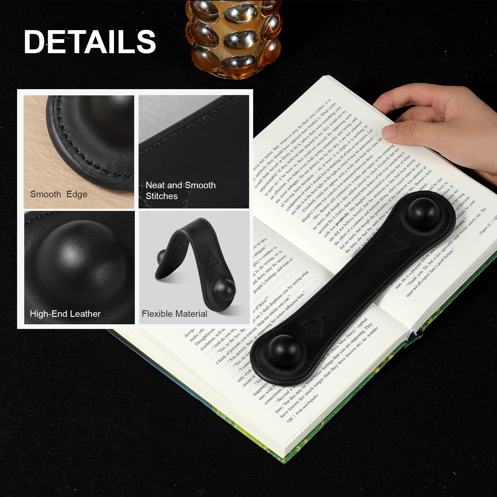 Snapklik.com : 3 Pcs Leather Bookmark/Weight-Page Holder Holds Books ...