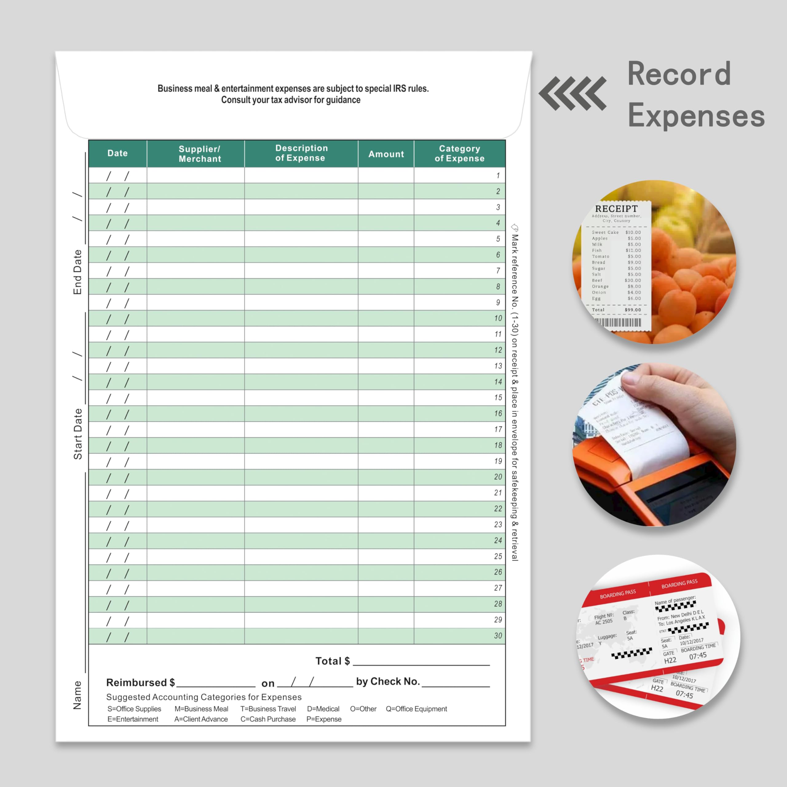 Snapklik.com : YvnShine Receipt Organizer Envelopes, 6.5x9.5 Inches, 12 ...