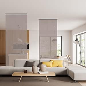 Amazon.com - DECOLAB Hanging Panel Room Divider, Sheer Fabric Ceiling Hanging Screen Panels ...
