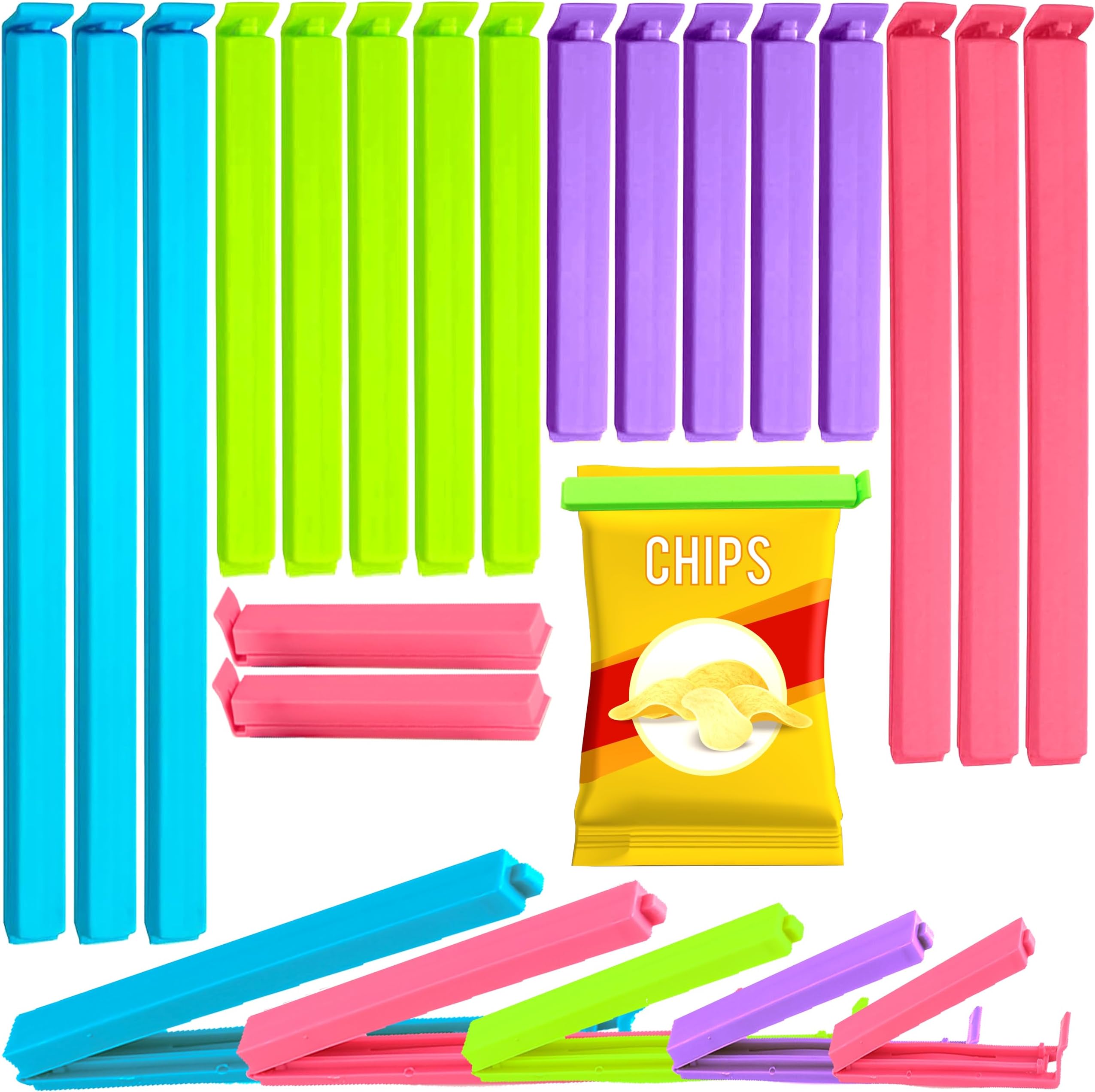 Pack of 12 - Food Storage Bag Clips, Bag Clips for Food Storage, Food ...