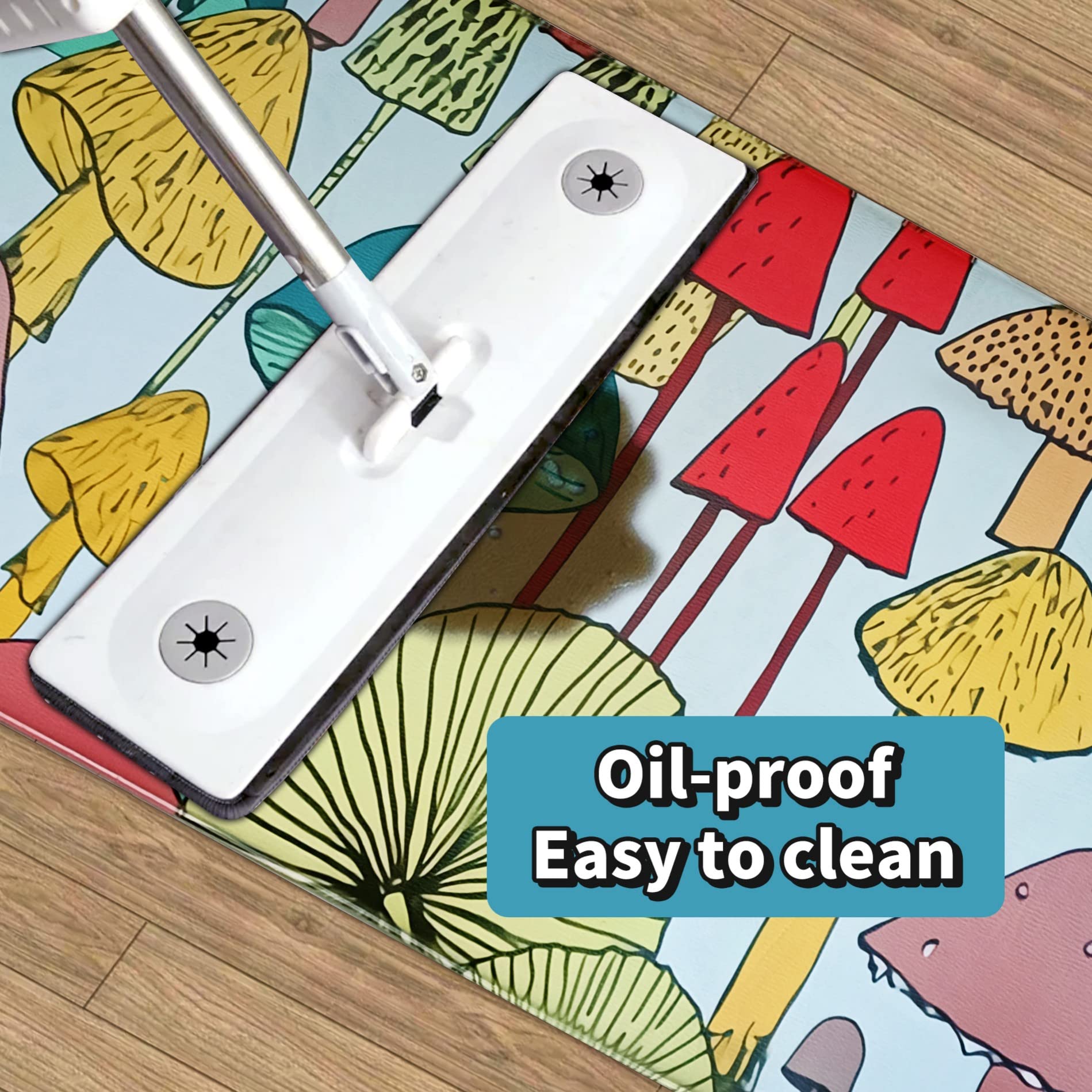 QGWJEKUI Mushroom Decor Kitchen Rugs Mats,Non-Slip Cushioned Anti ...