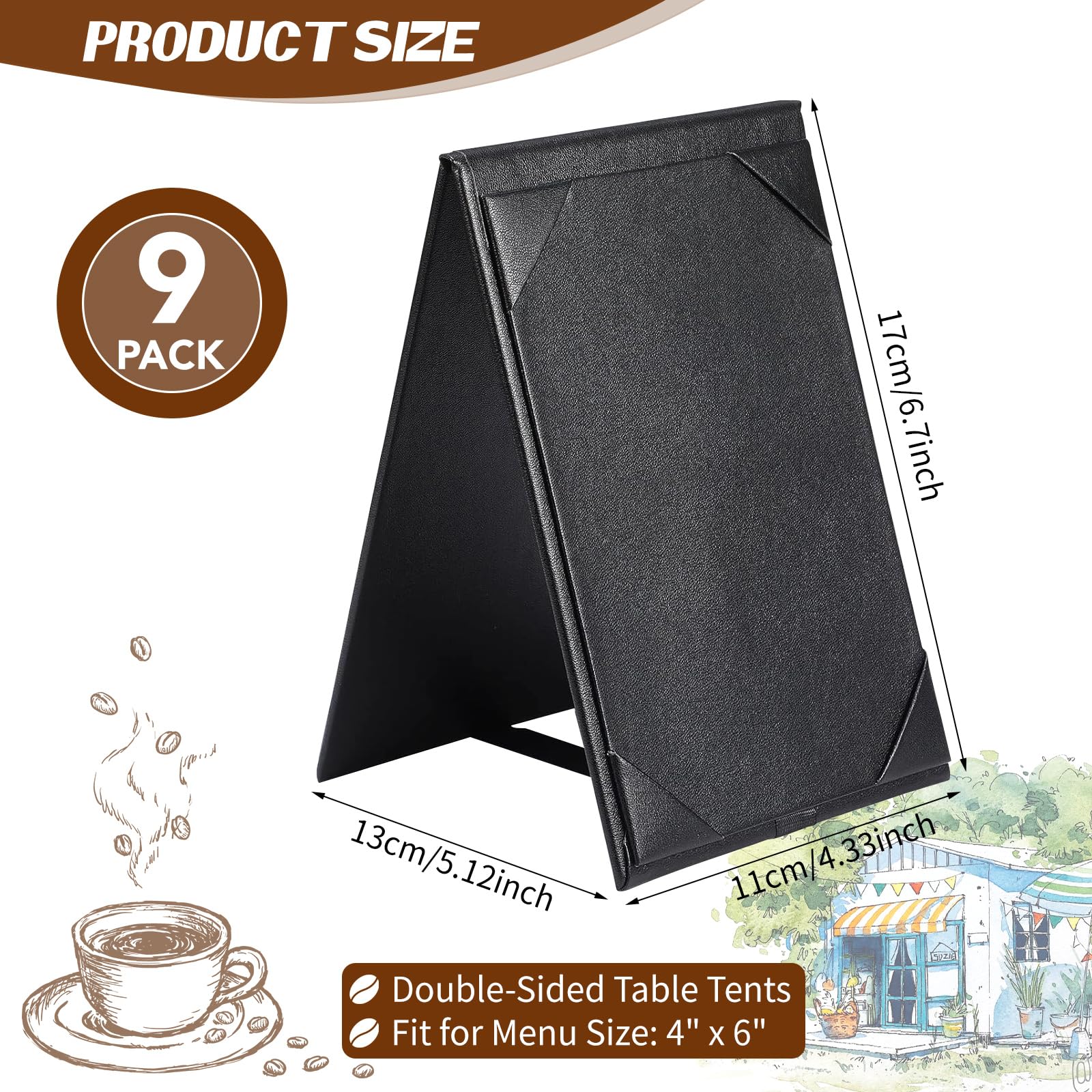 Table Tents WeChef Leatherette Menu Holders – 30-Pack 3-Sided Table ...