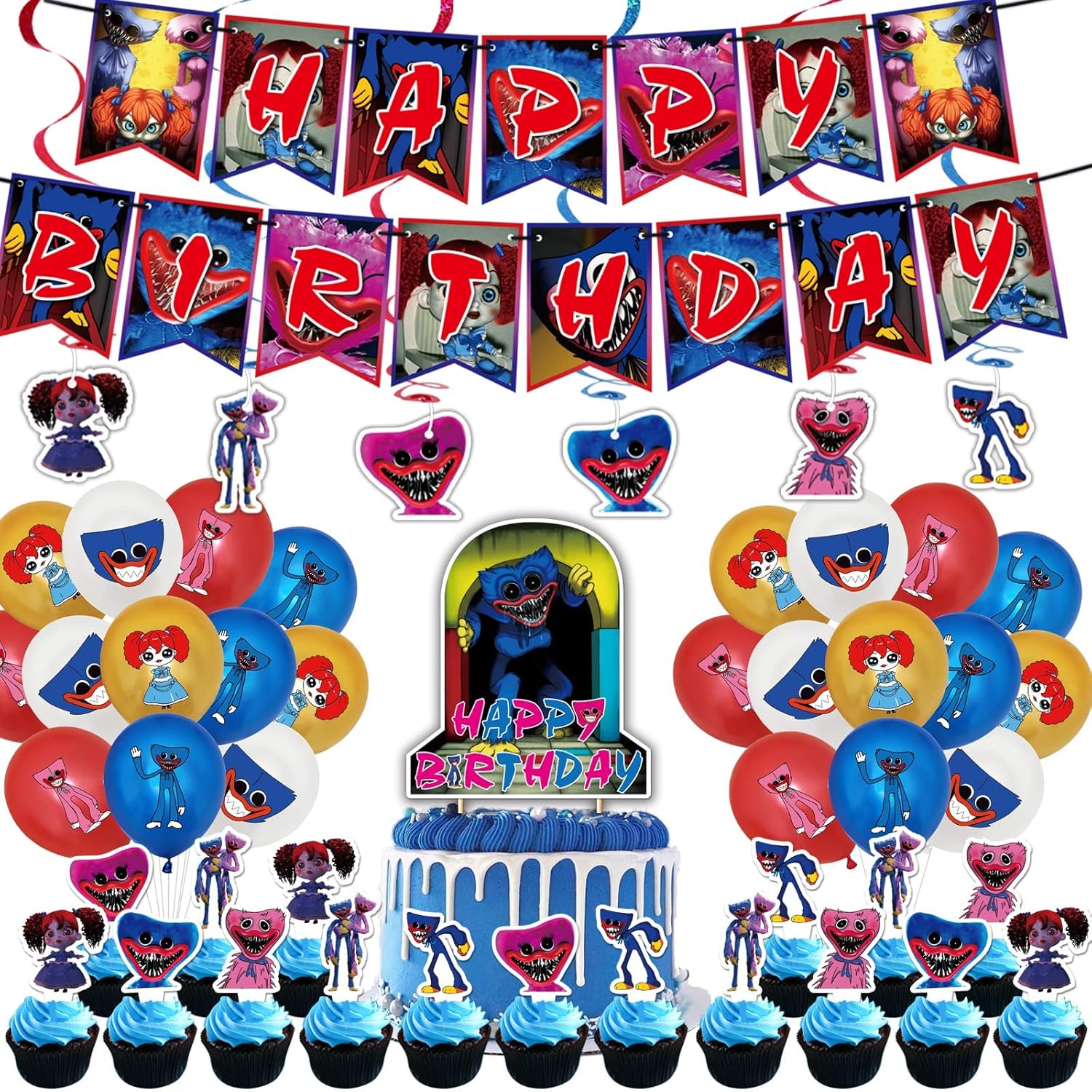 EVOMAC 56pcs Poppy Playtime Birthday Party Supplies, Including Birthday ...