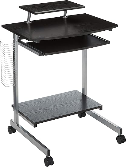 Amazon.com: Techni Mobili Compact Computer Cart with Storage, Espresso ...