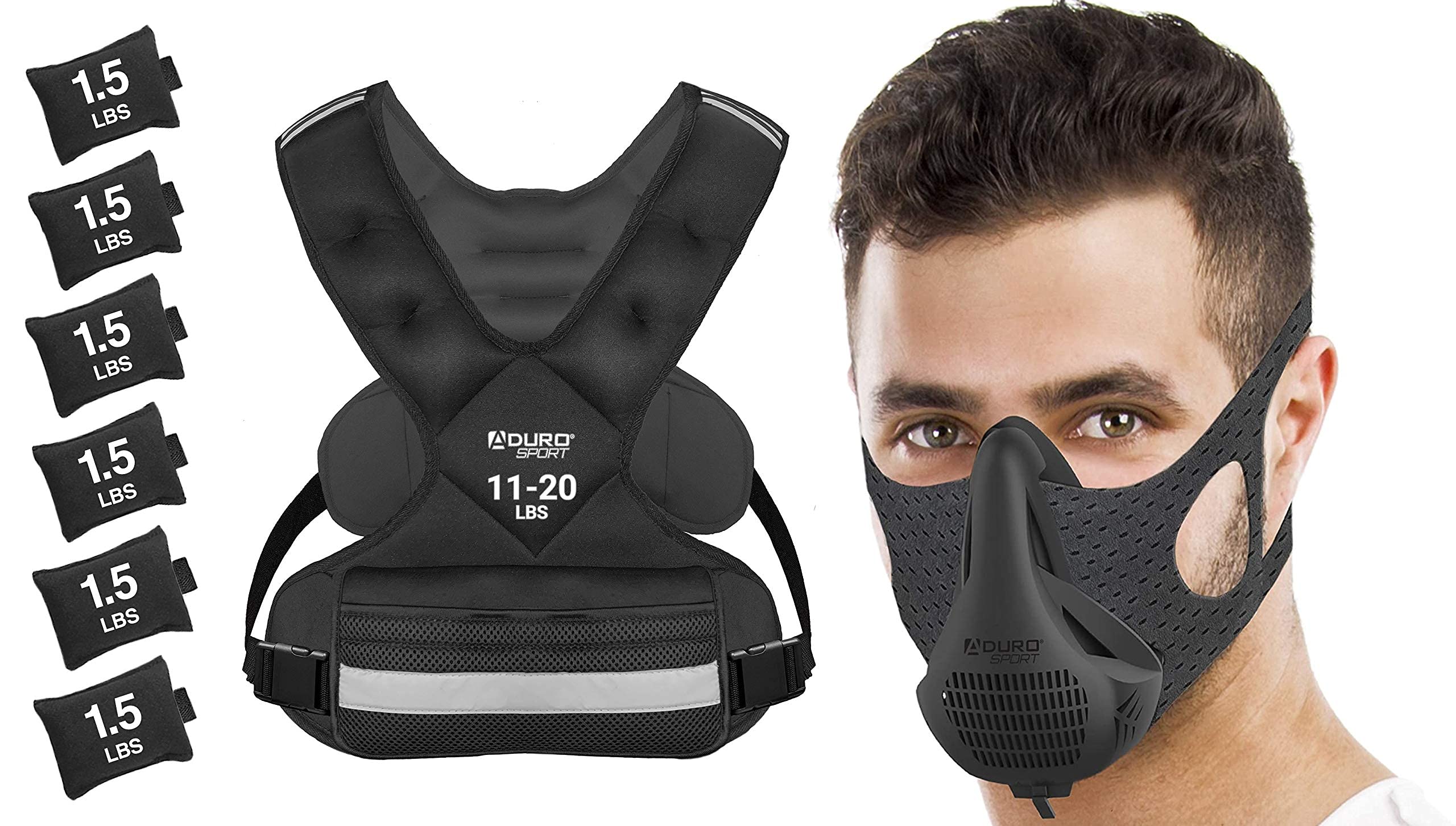 Aduro Sport Adjustable Weighted Vest Workout Equipment, 11-20Lbs Body ...
