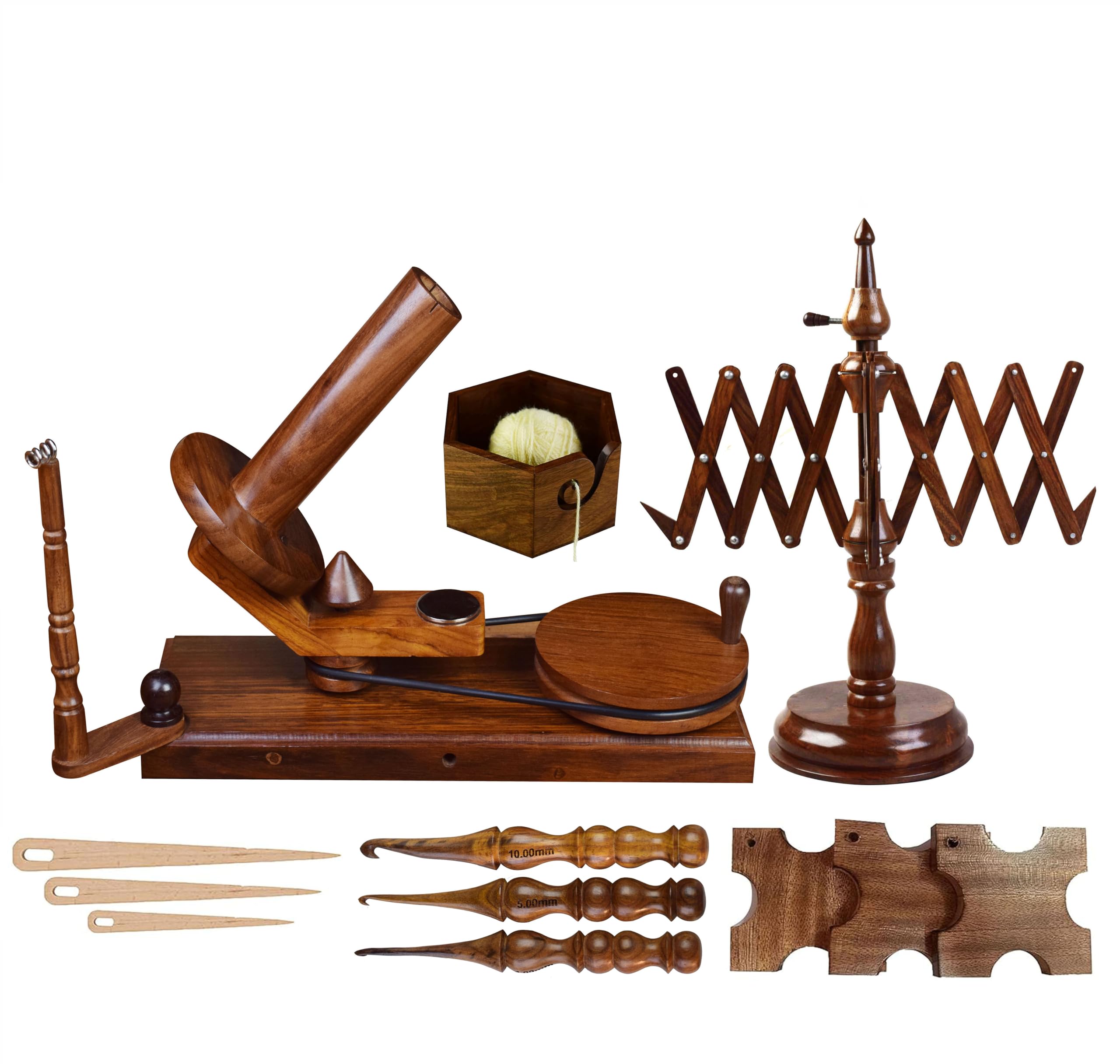 Amazon.com: Yarn Winder - Large Wooden Yarn Winder & Swift Set of 12 ...