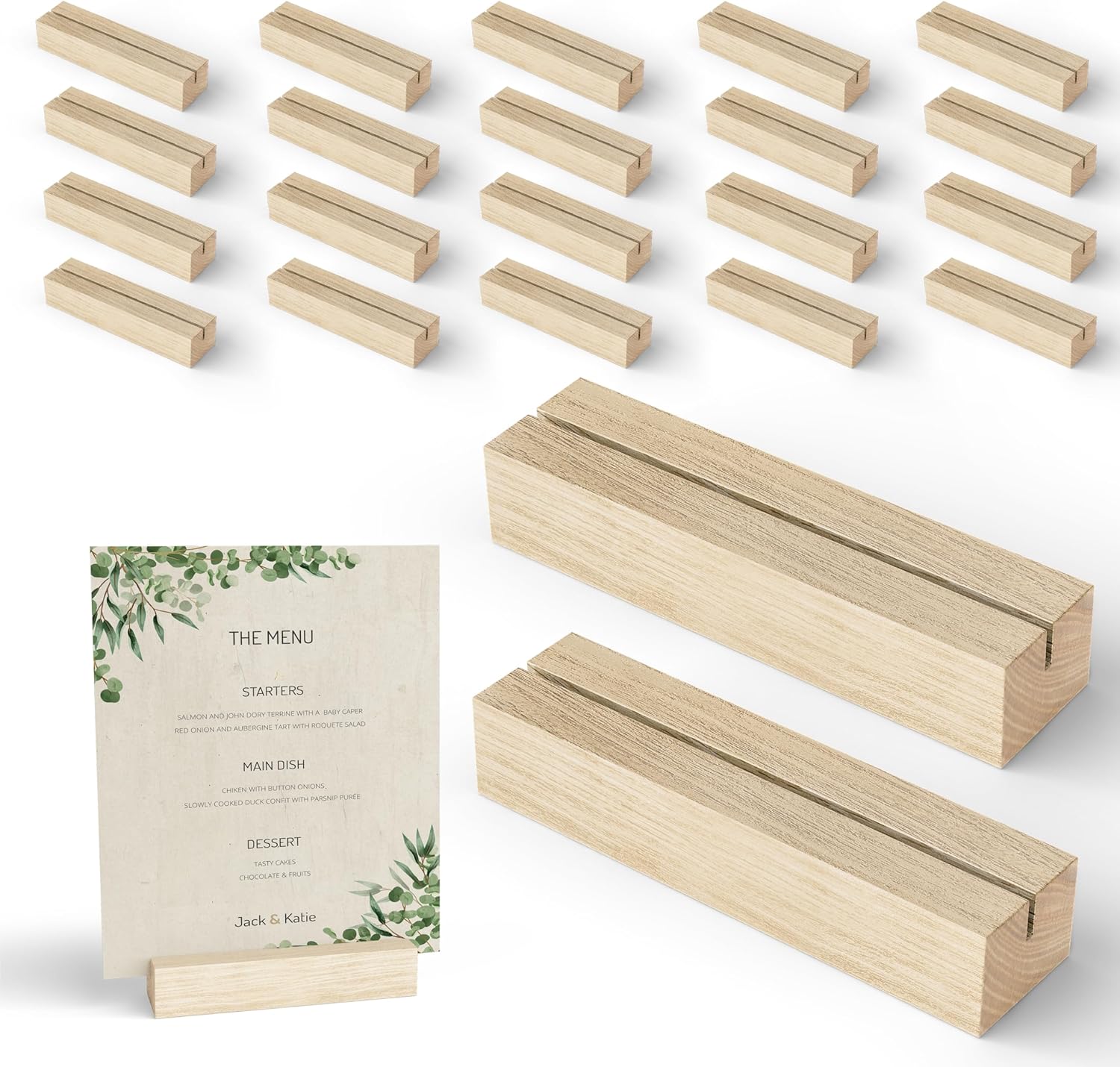 Amazon.com: Tidita 20 pcs Oak Wood Place Card Holder - Wooden Acrylic ...