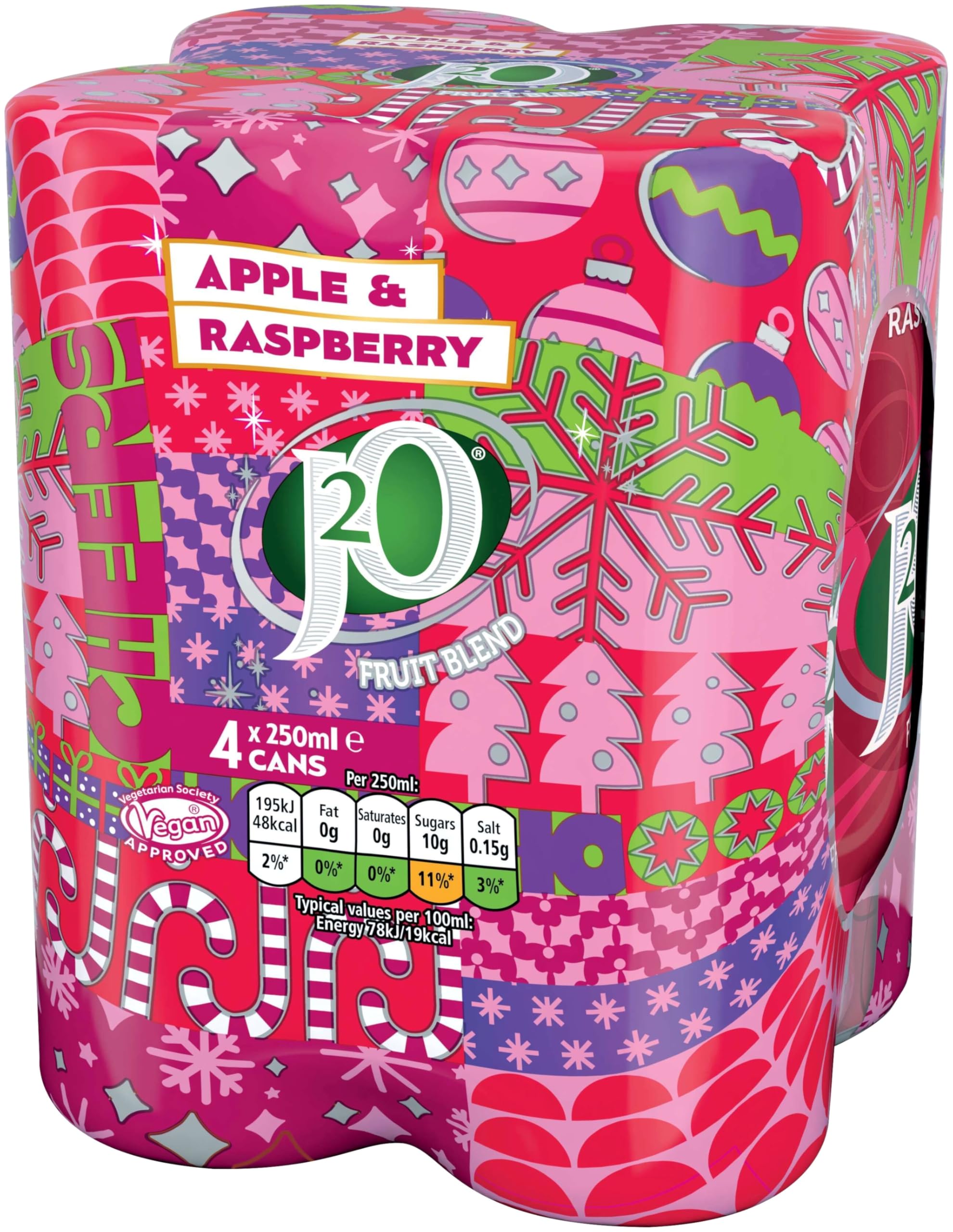 J2o Apple & Raspberry Cans 4 X 250ml : Amazon.co.uk: Grocery