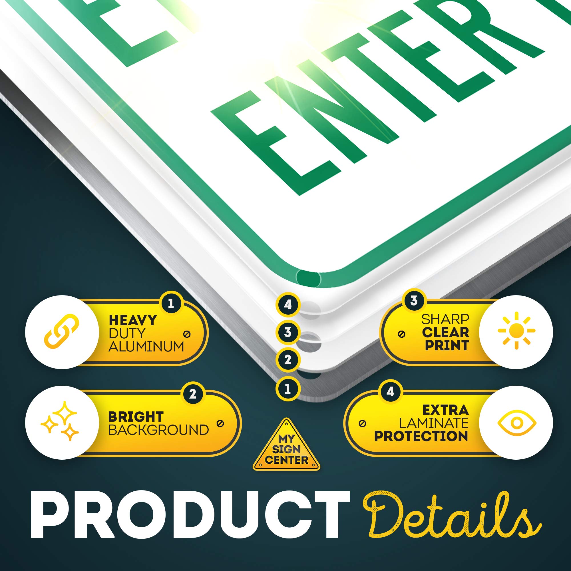 Welcome Main Entrance Sign Enter Here, 10” x 14” Industrial Grade ...