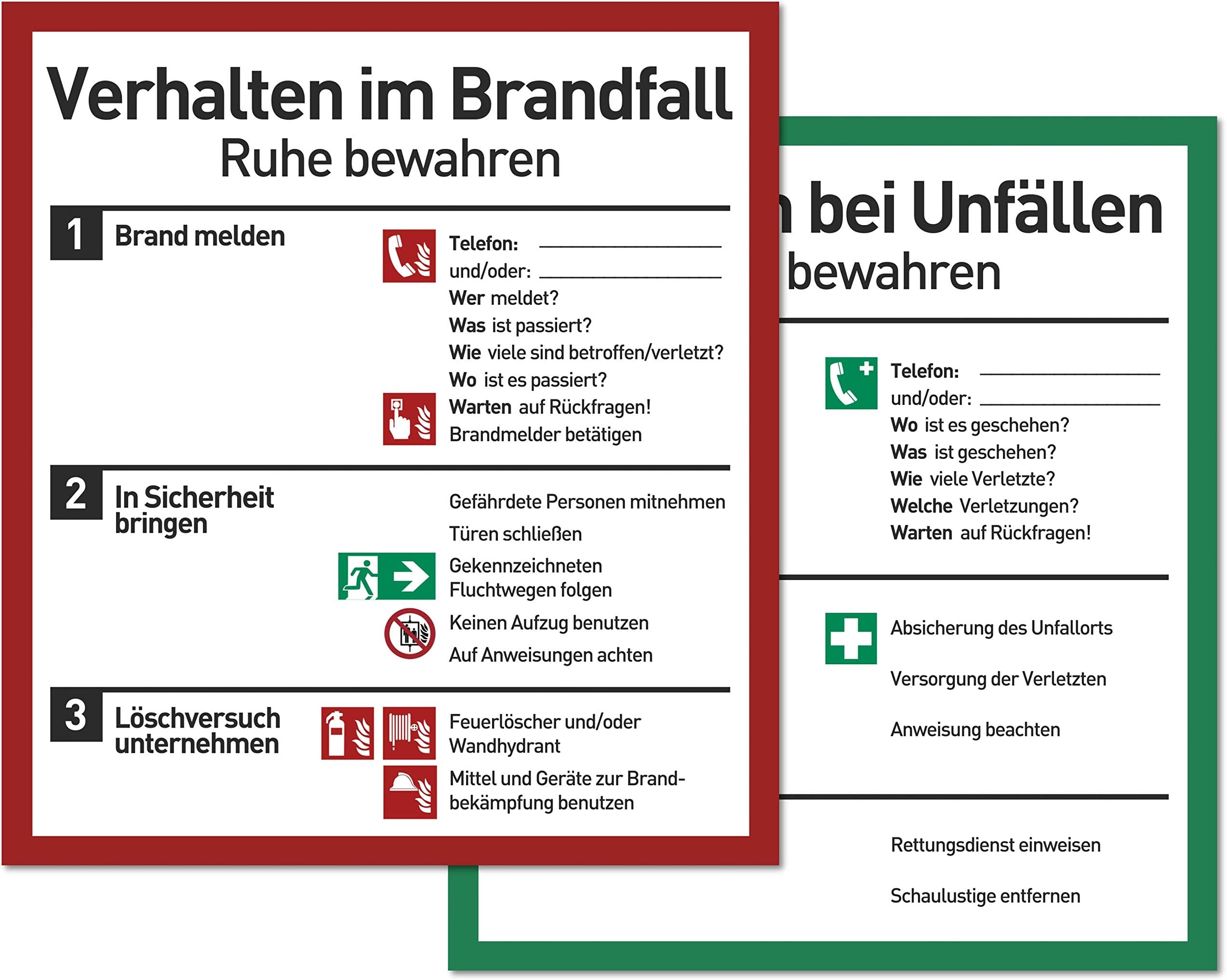 Aufkleber Sicherheitsaushang "Notfall- und Alarmplan" Schild Folie ...
