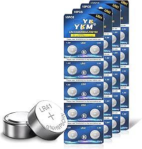 Amazon.com: YKM 40 Pack LR41 Button Batteries AG3 LR41 L736f L736c L736 V392 192 1.5V Alkaline ...