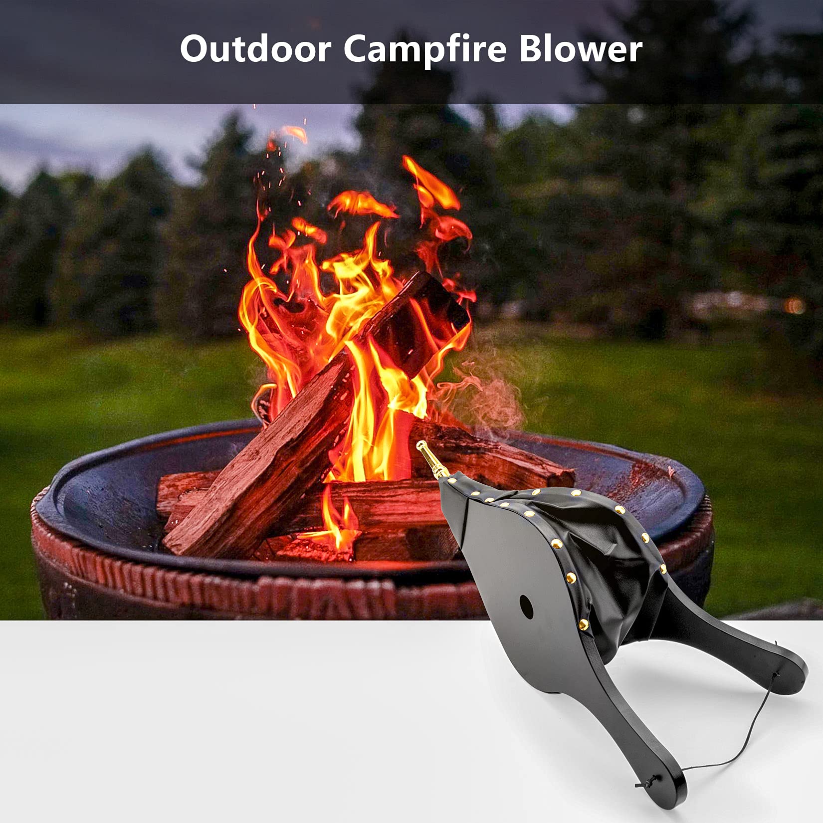 Foedo Fireplace Bellows for Fire Pit Wood Stove Camping, Fireplace ...