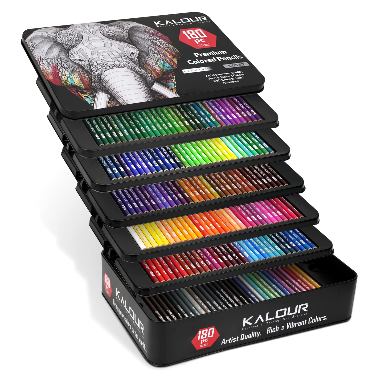 180 Colored Pencils Set, Art Soft Core Professional Colored Pencils for ...