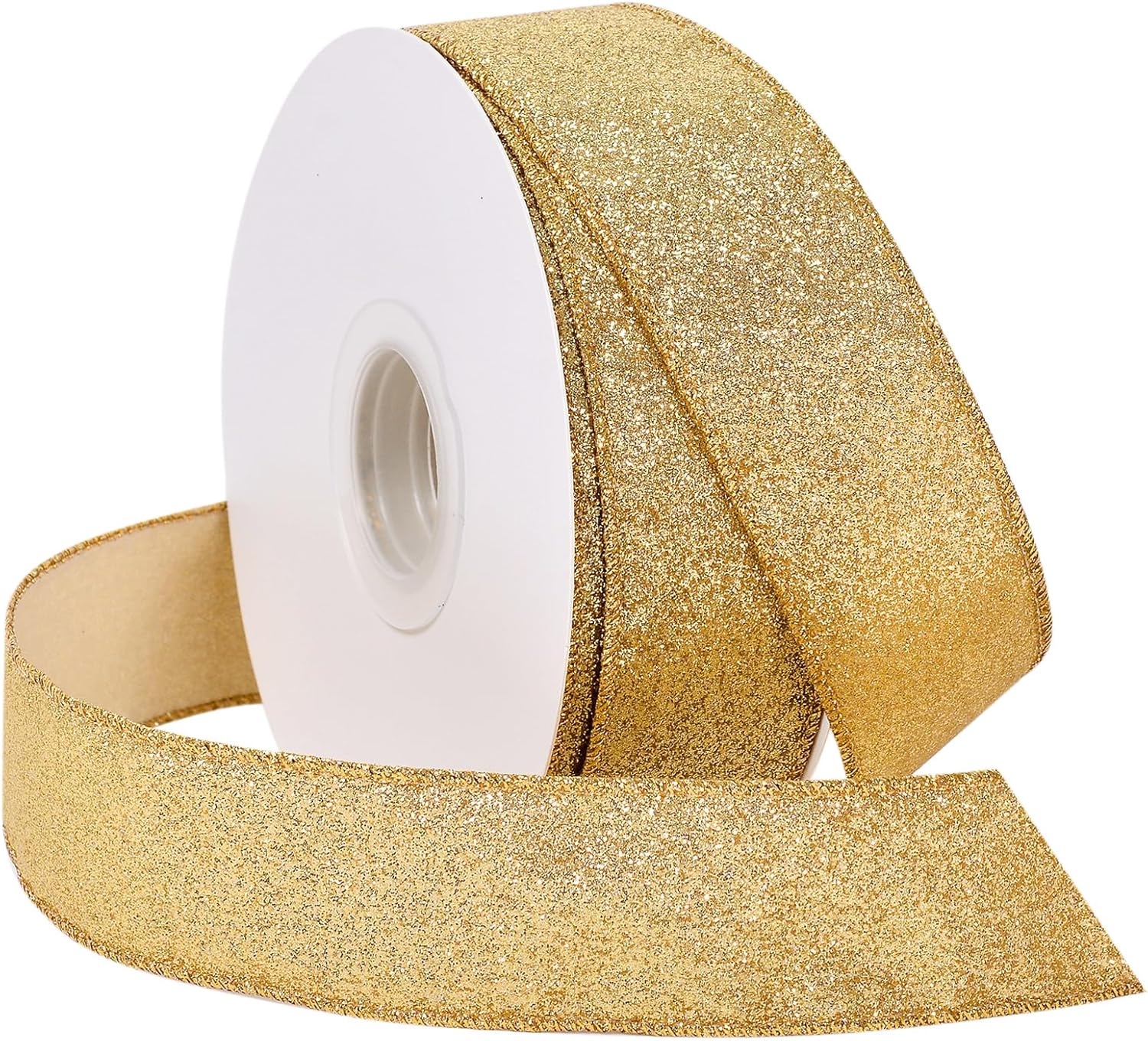 Amazon.com: YAMA Gold Glitter Wired Ribbon 1-1/2 inch x 20 Yards, Gold ...