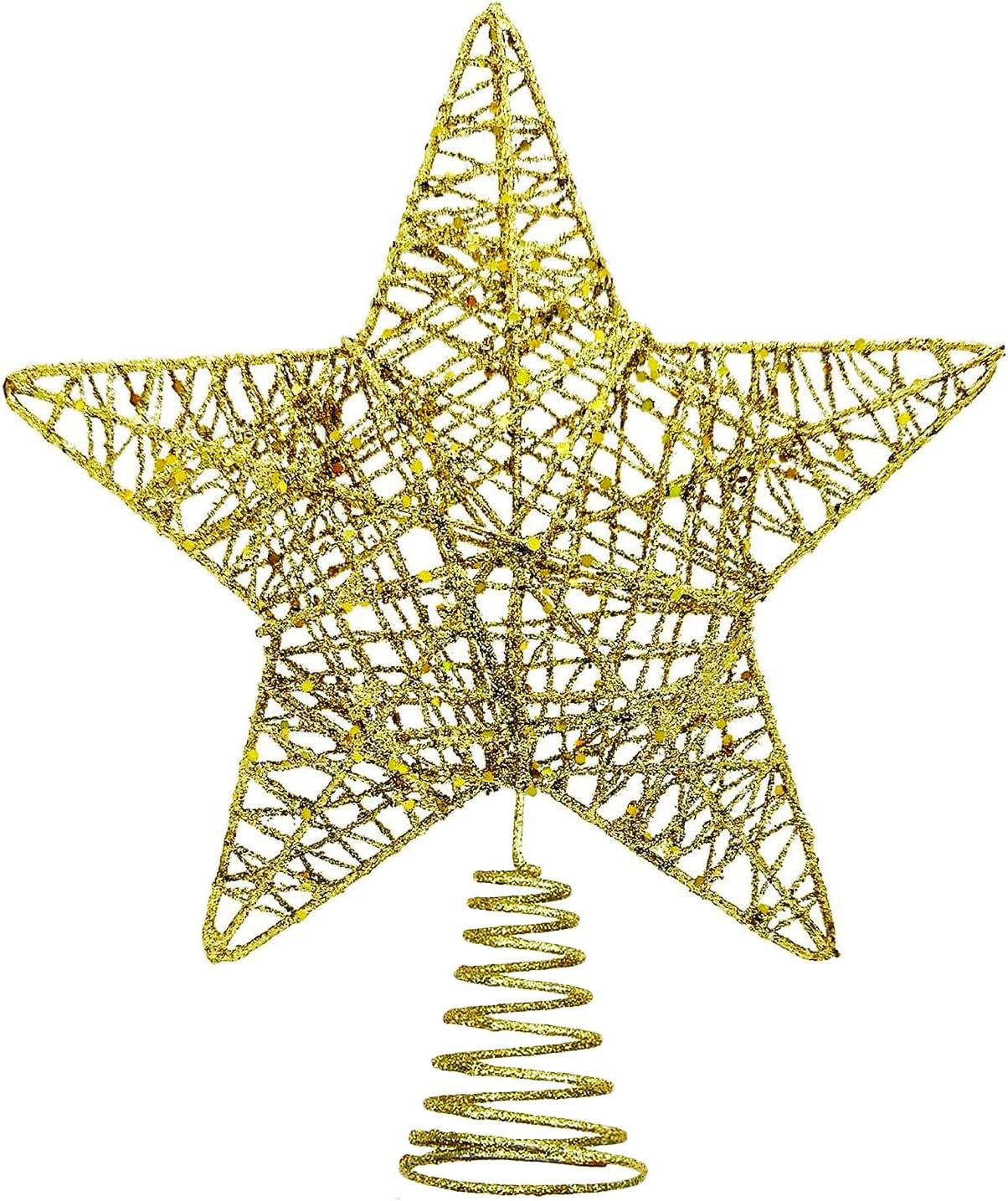 Christmas Tree Topper Decoration Christmas Tree Star Decorations Gold ...