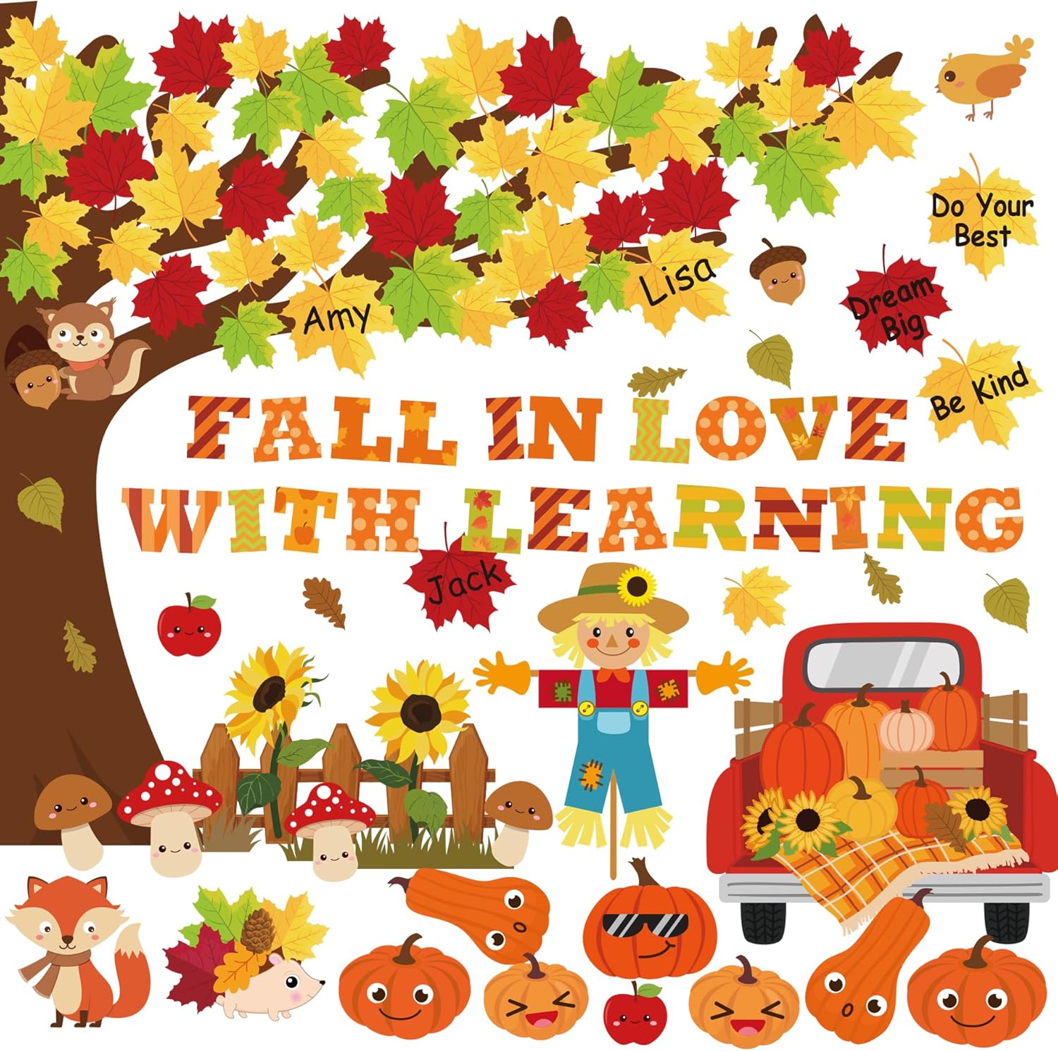 Amazon.com: 120Pcs Fall Bulletin Board Decorations - Fall in Love with ...