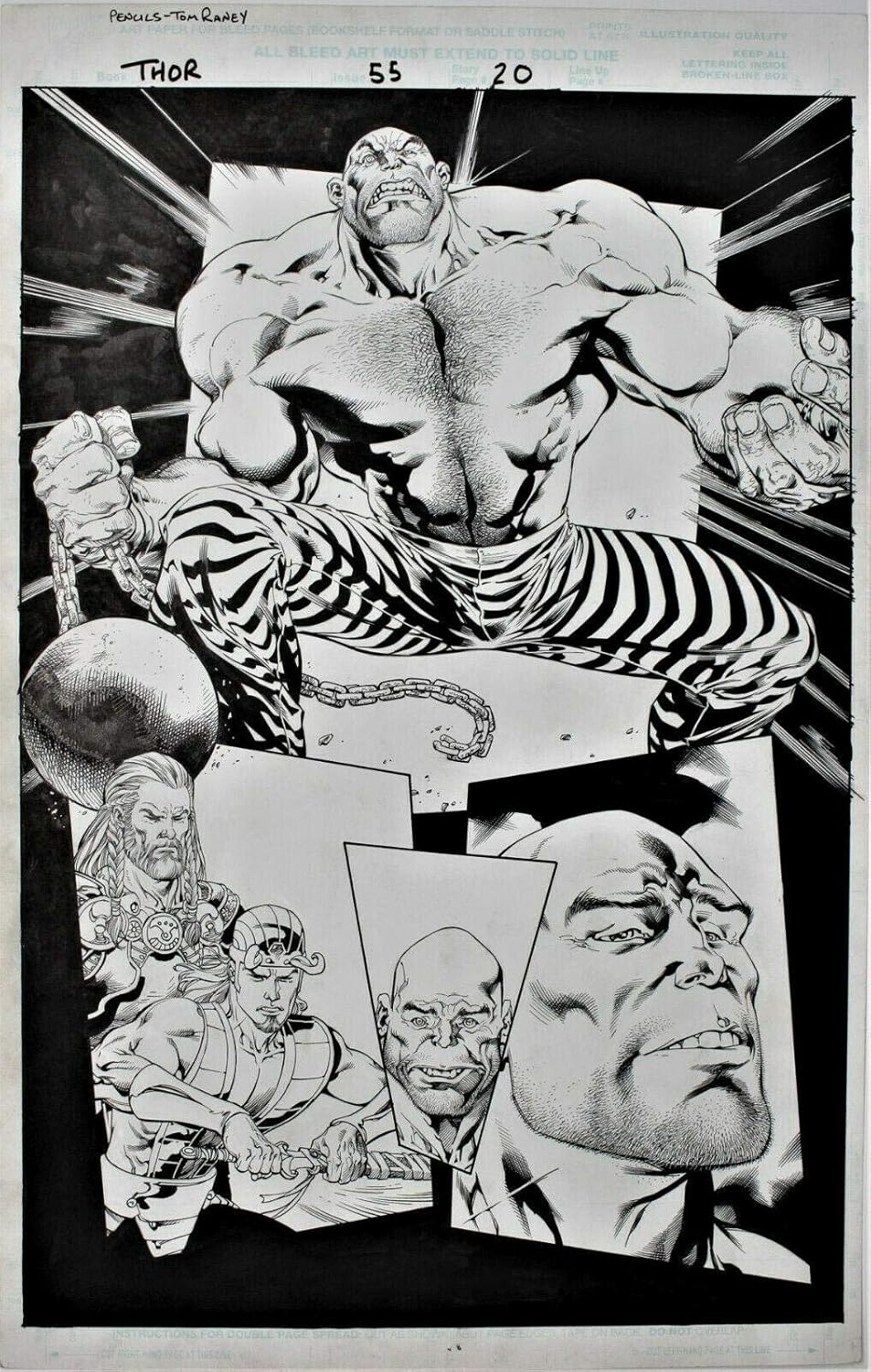 Thor #55 Splash Page 20 Original Comic Art Tom Raney Pencils, Scott ...