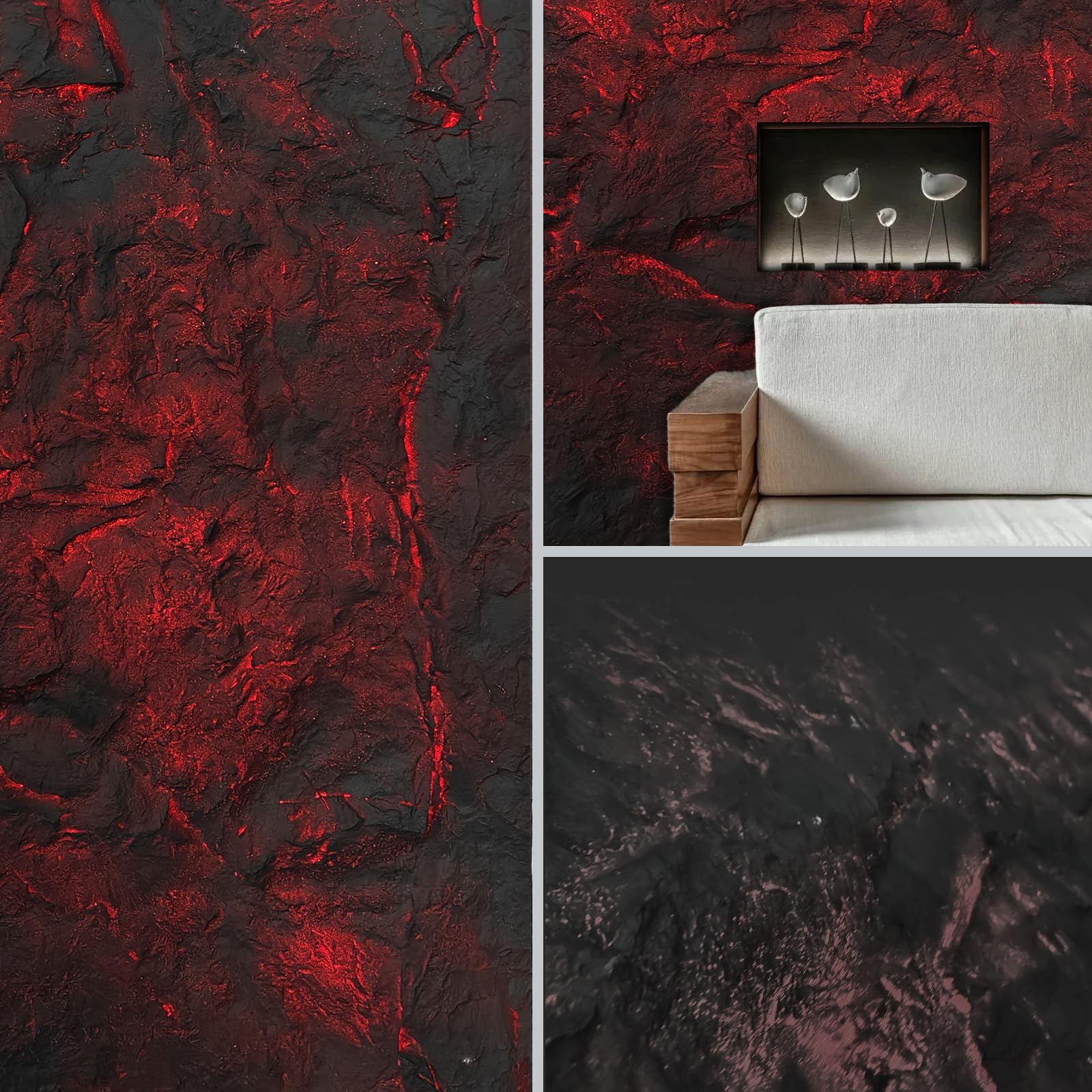 Amazon.com: SERABETTO 3D Wall Panels – Faux Stone Panel, Lava-Themed ...