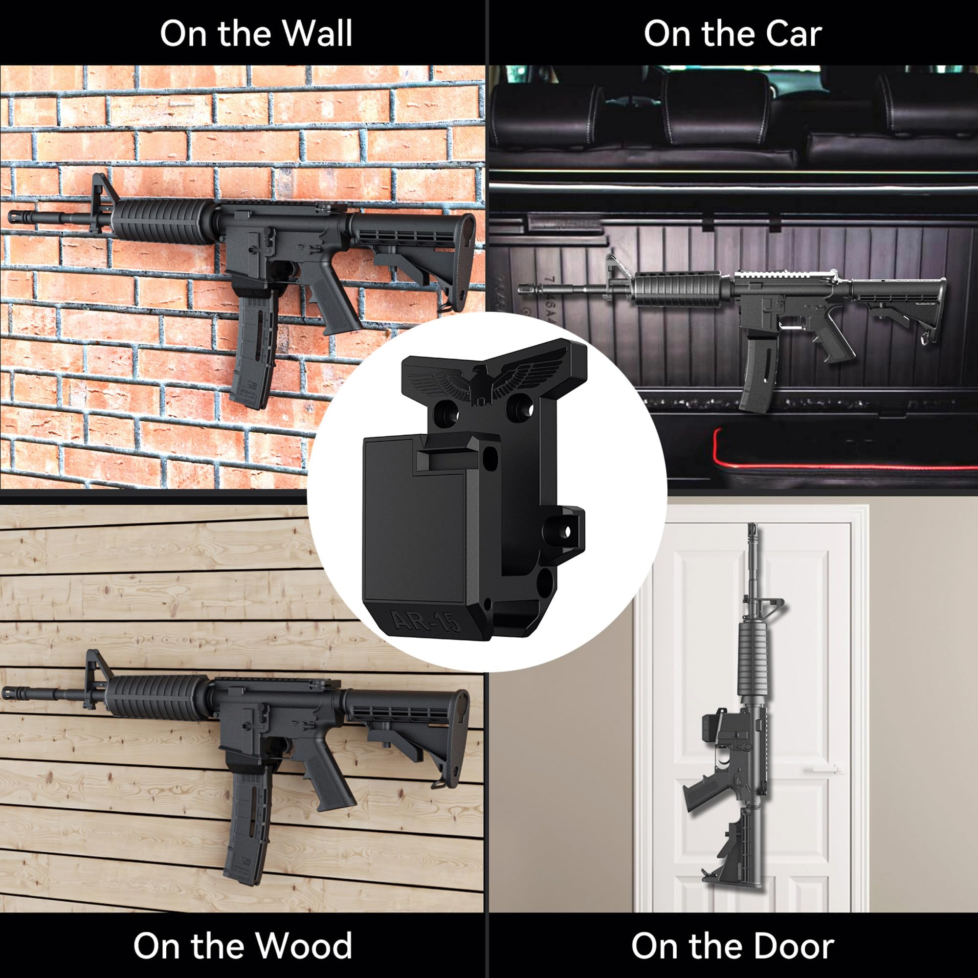 Snapklik.com : 2-Pack AR15 Wall Mount For 223/5.56 Rifle+Magazine, AR ...