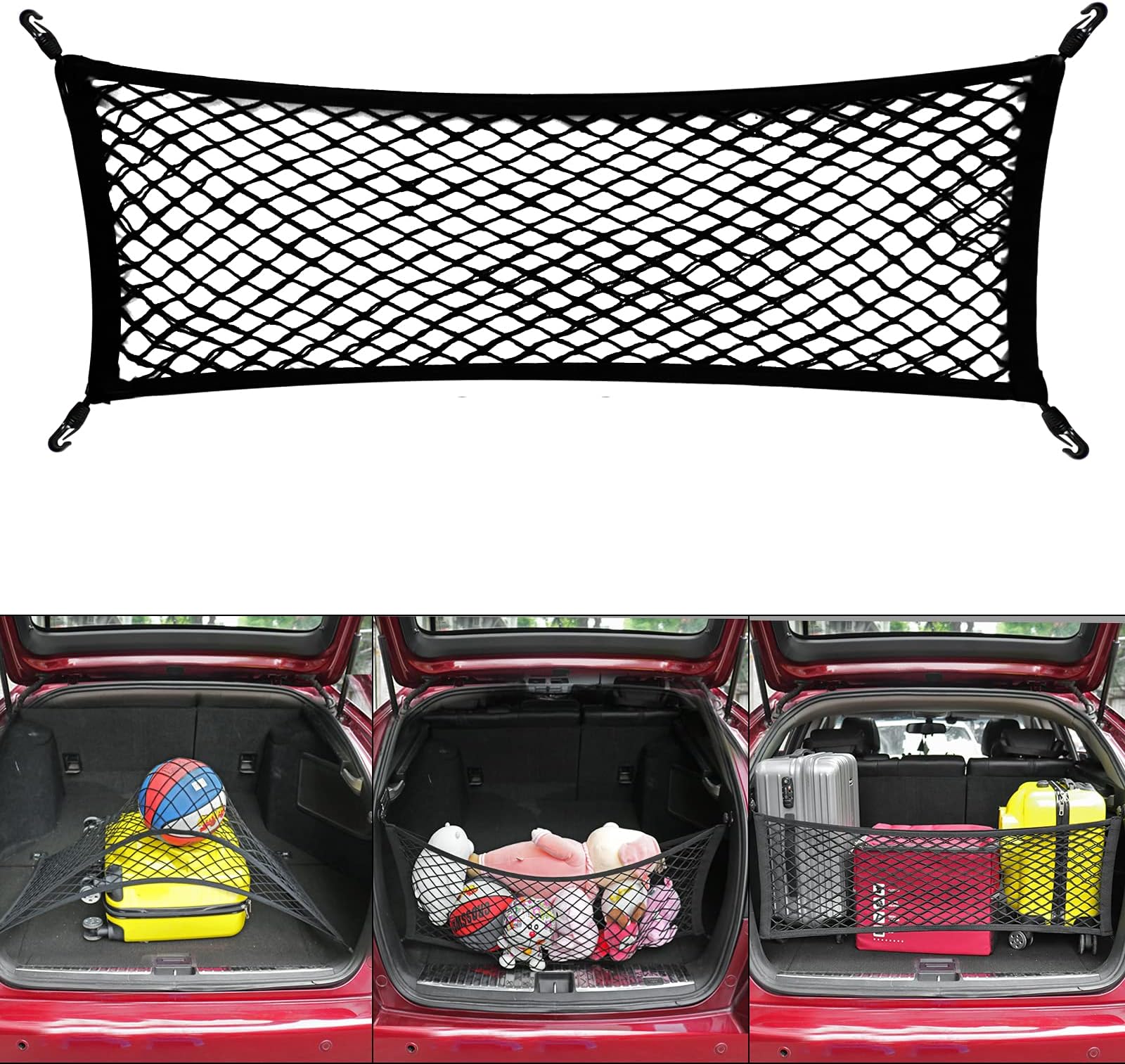 Amazon.com: Floor Style Automotive Elastic Trunk Mesh Cargo Net for ...