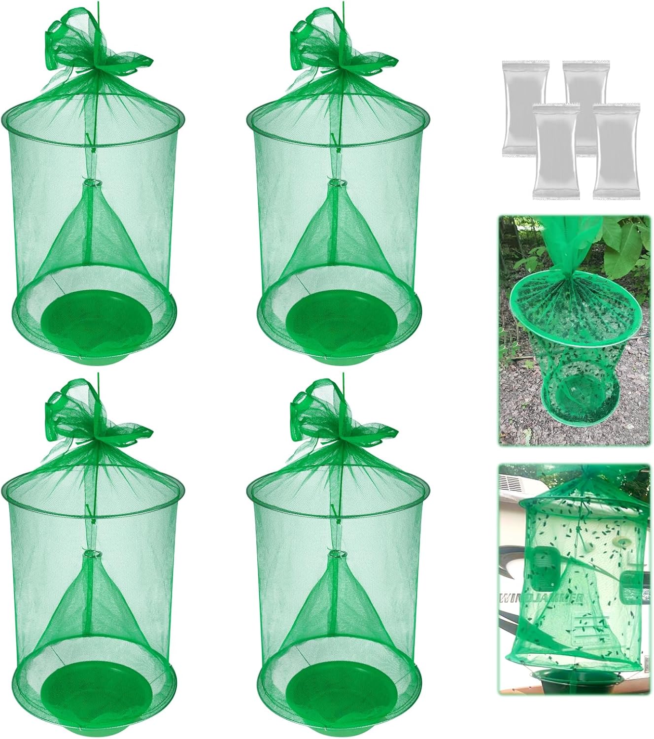 Amazon.com : Dwcom 4 Pack Ranch Fly Trap, Farm/Orchard Fly Trap ...