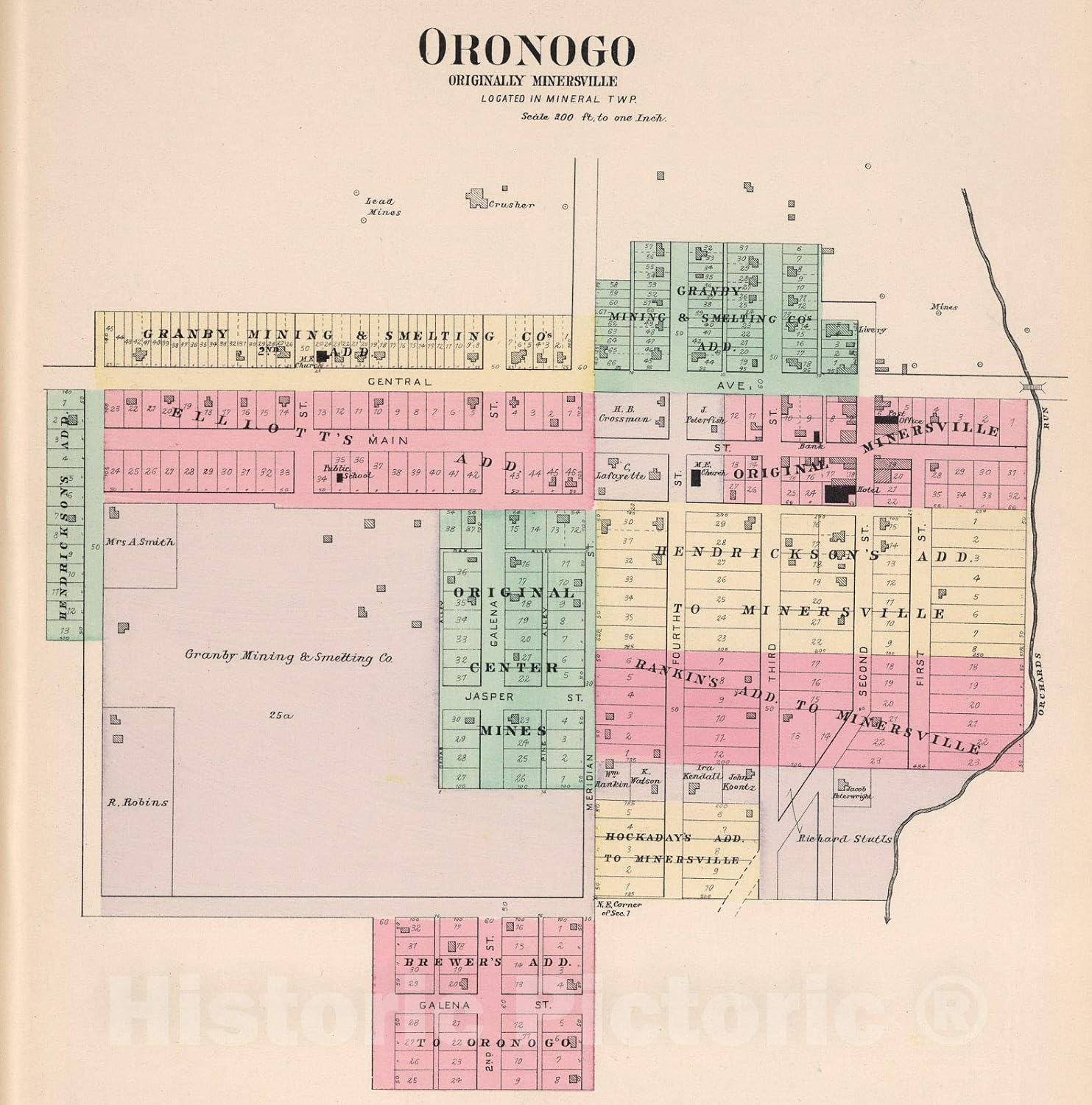 Amazon.com: Historic Pictoric Map : Oronogo, Originally Minersville ...
