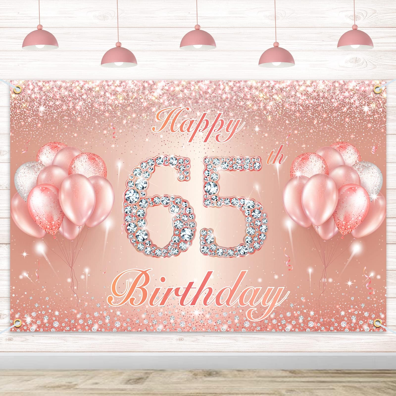 Amazon.com: HAMIGAR 6x4ft Happy 65th Birthday Banner Backdrop - 65 ...