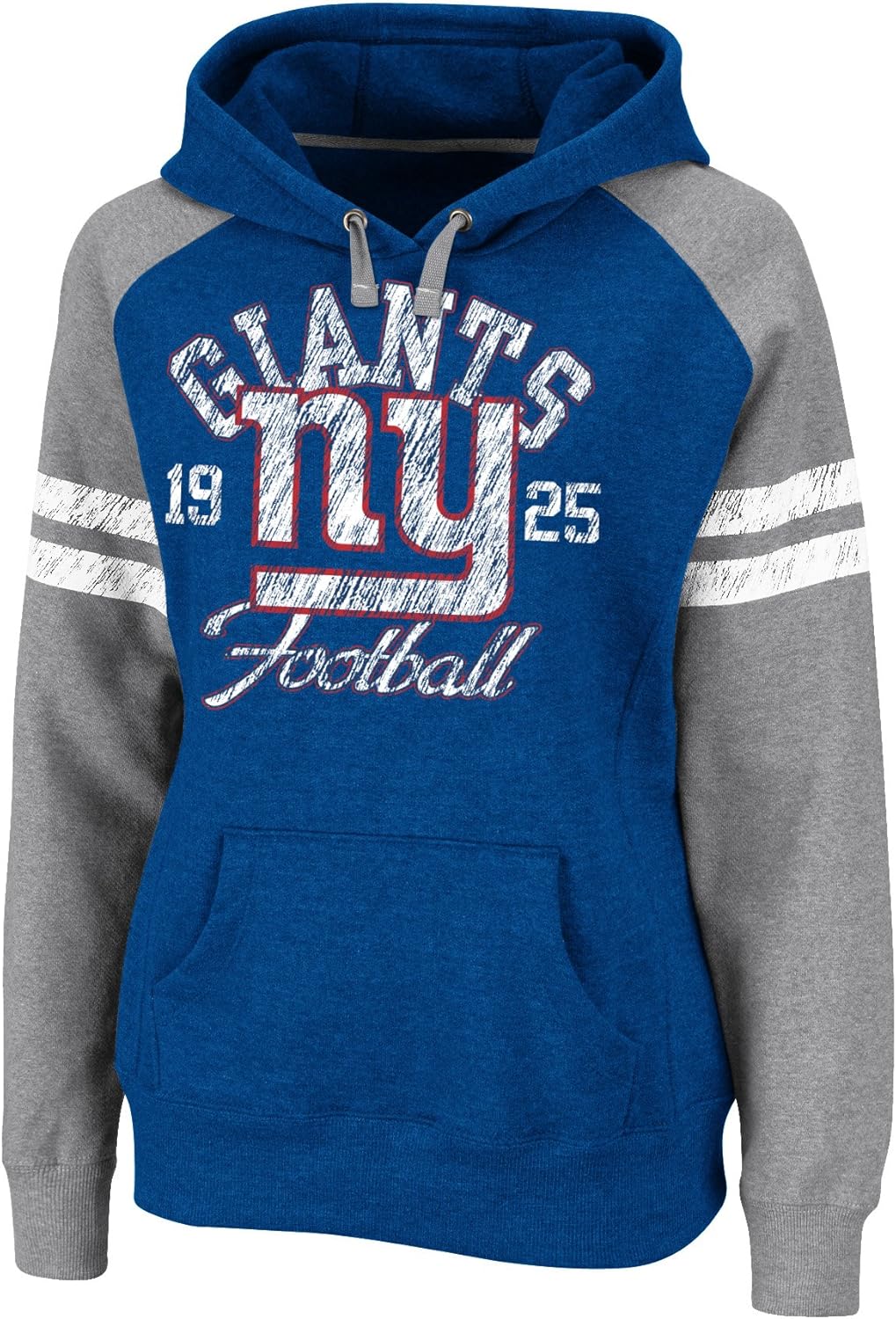 VF LSG NFL Women's New York Giants Full Time Fan II Long Sleeve Raglan Pullover Fleece Heather ...