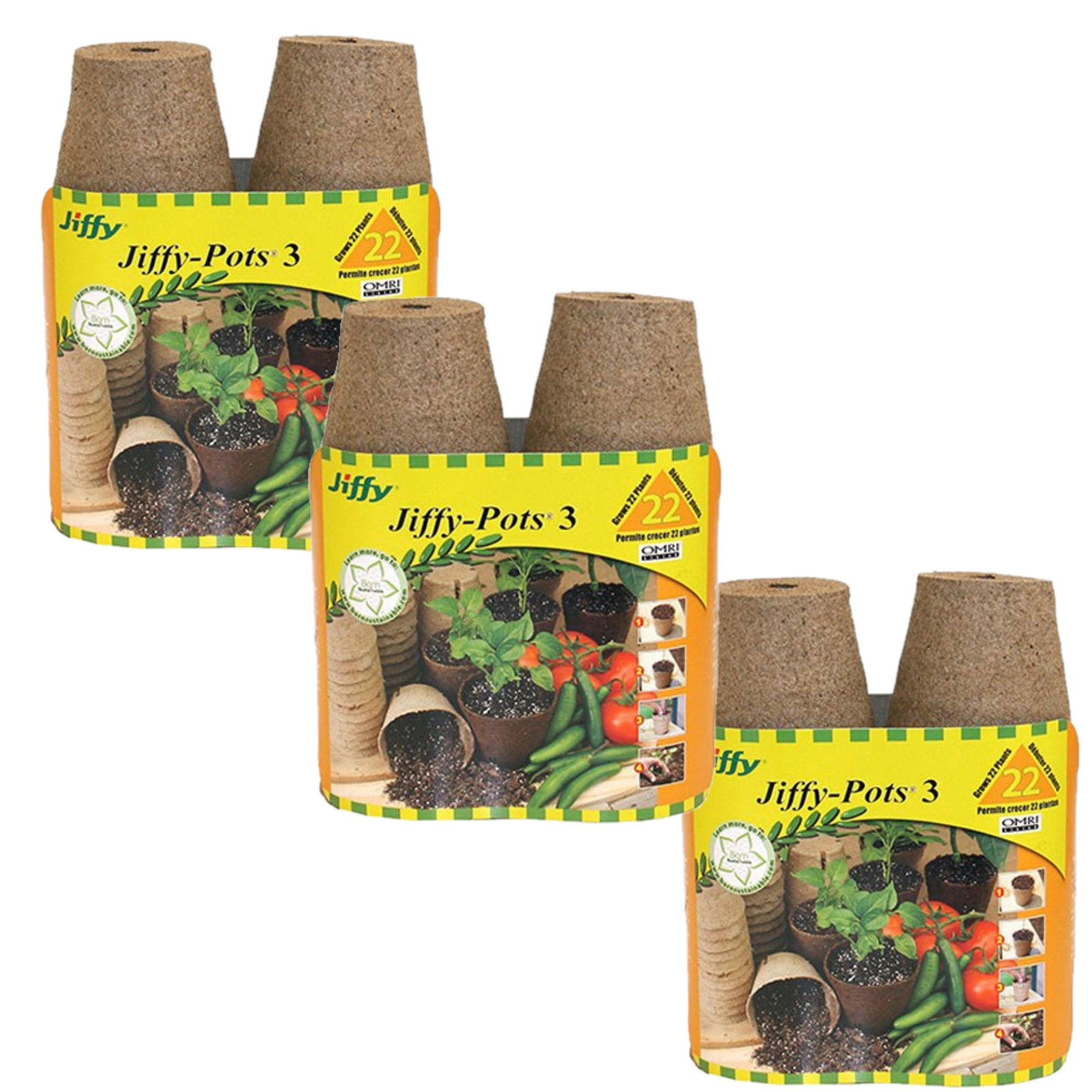 Amazon.com: Jiffy Pots 3" Round 22 Bonus Pack (3 Pack)3 : Patio, Lawn ...