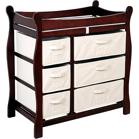 Amazon.com : Modern Baby Changing Table with Laundry Hamper, 3 Storage ...