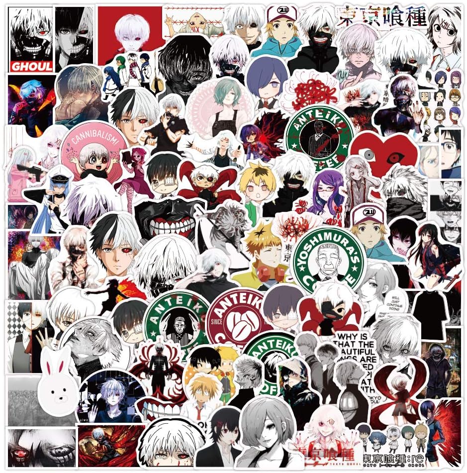 100Pcs Tokyo Ghoul Stickers for Laptop Car Bike Helmet Phone Guitar ...