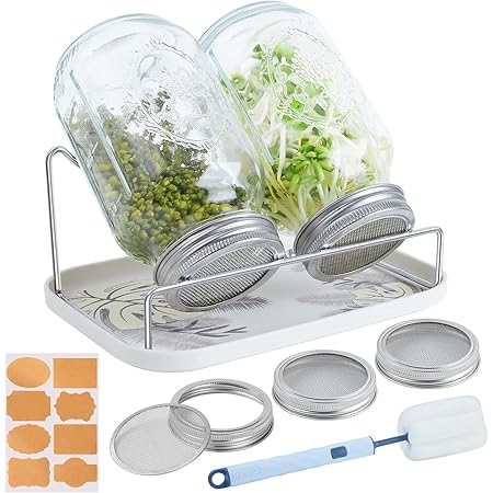 Amazon.com: Sprouting Lids, 20 Mesh 304 Stainless Steel Sprouting Jar ...