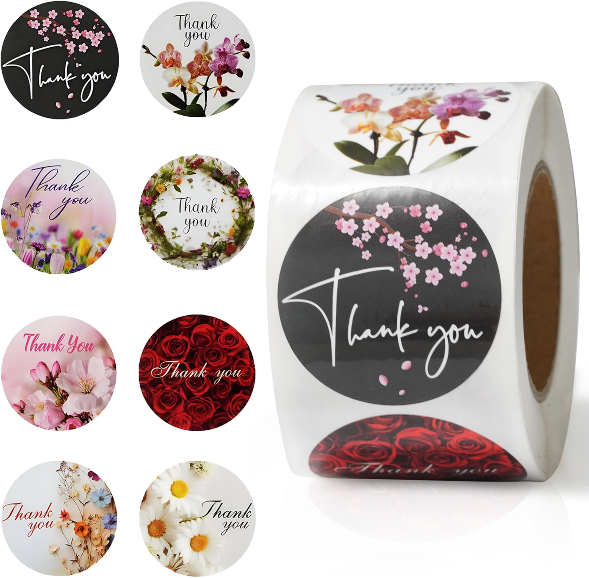 Amazon.com : Bokinyoung Small Thank You Stickers 3 Rolls 1500 PCS Round ...