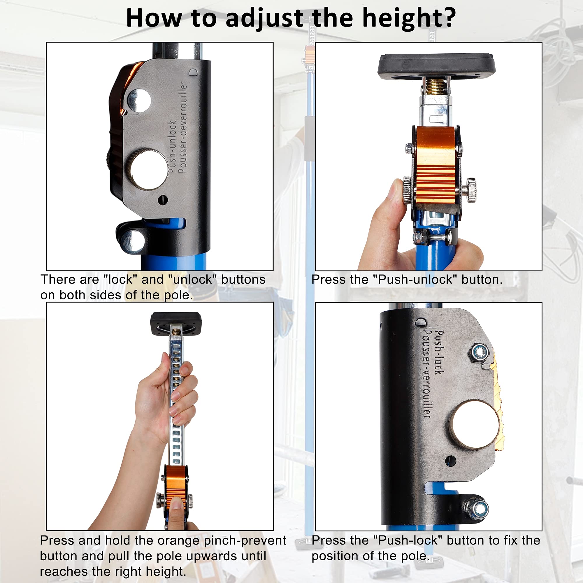 Snapklik.com : Adjustable Support Pole, 3rd Hand Support System, Steel ...