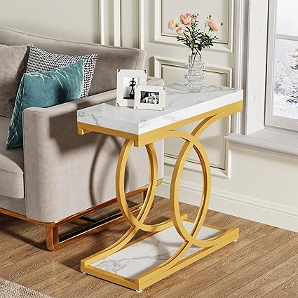 Amazon.com: Tribesigns Modern Side Table, Rectangle End Table Narrow ...