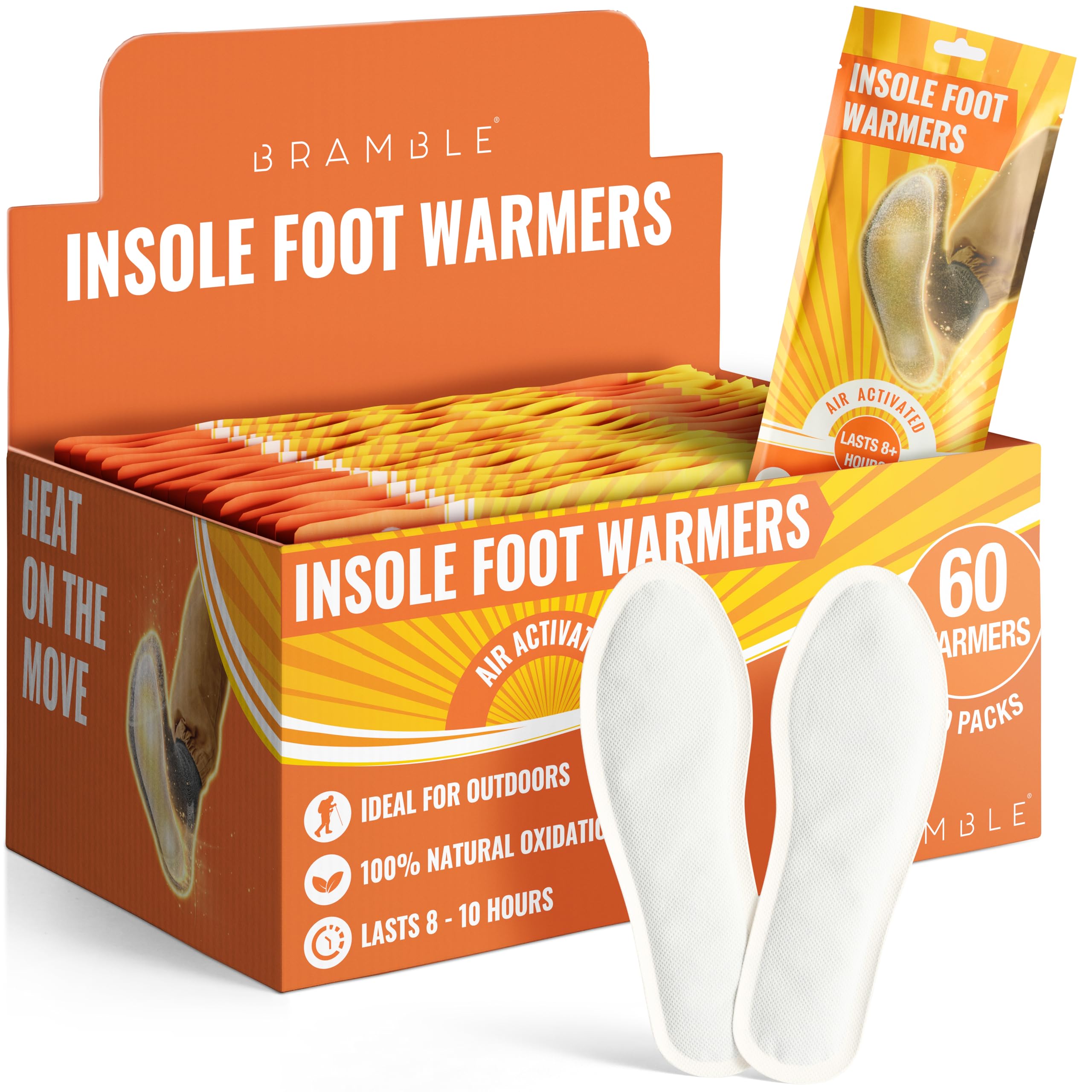 Snapklik.com : Bramble Insole Foot Warmers - All-Natural Odorless Air ...